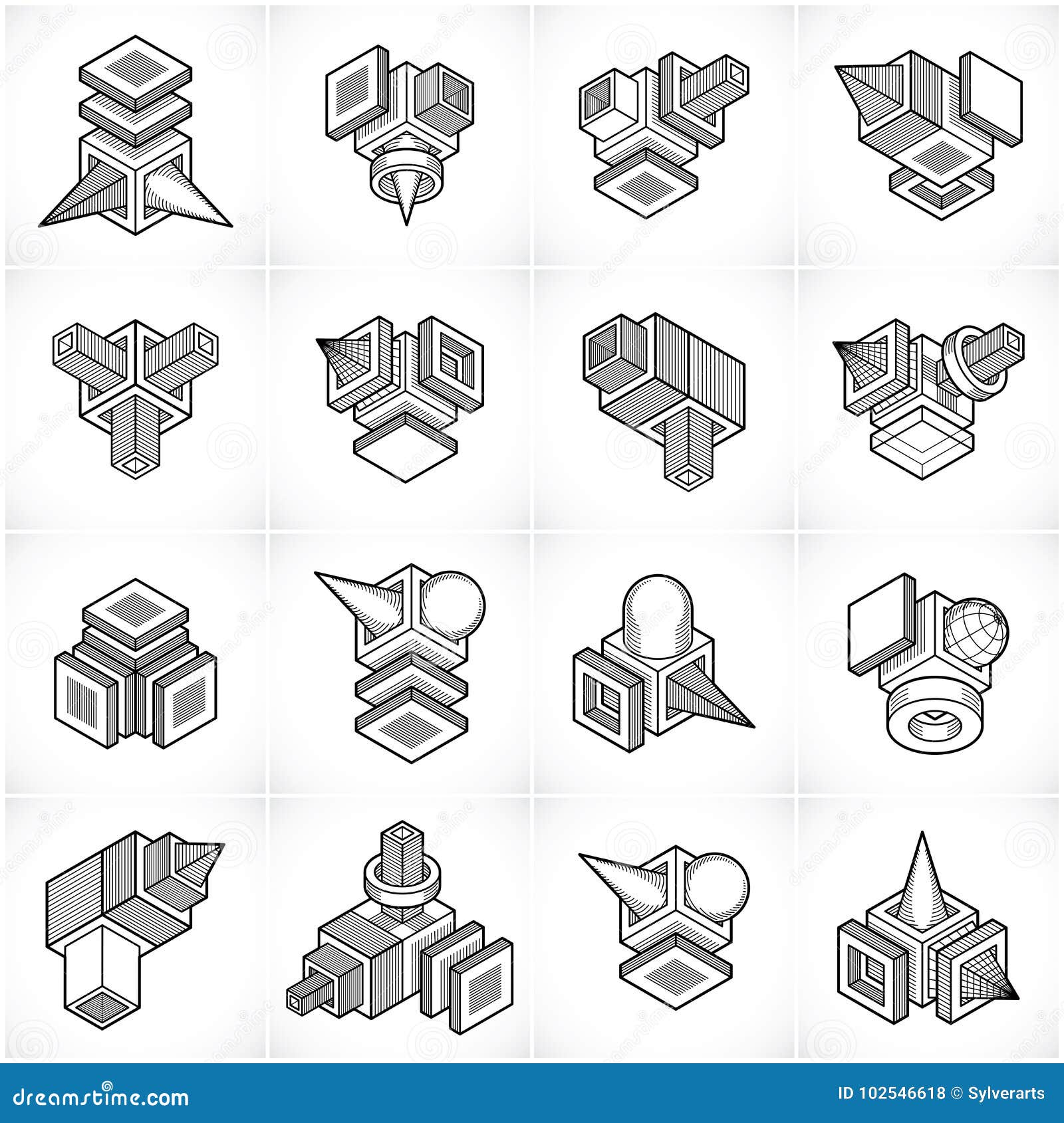 Vector Abstract Shapes Collection. Stock Vector - Illustration of ...