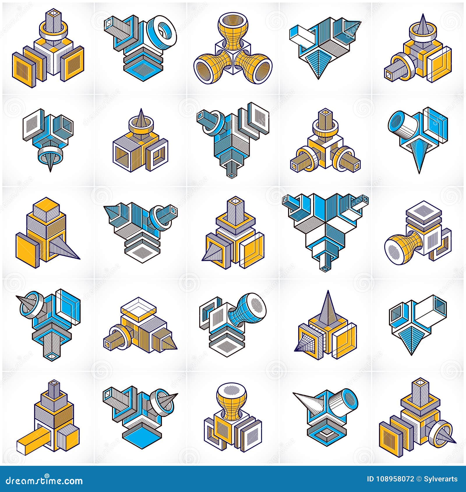 Vector Abstract Shapes Collection. Stock Vector - Illustration of ...