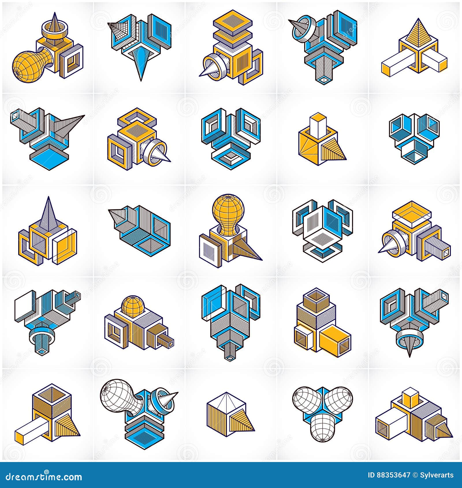 Vector Abstract Shapes Collection. Stock Vector - Illustration of ...