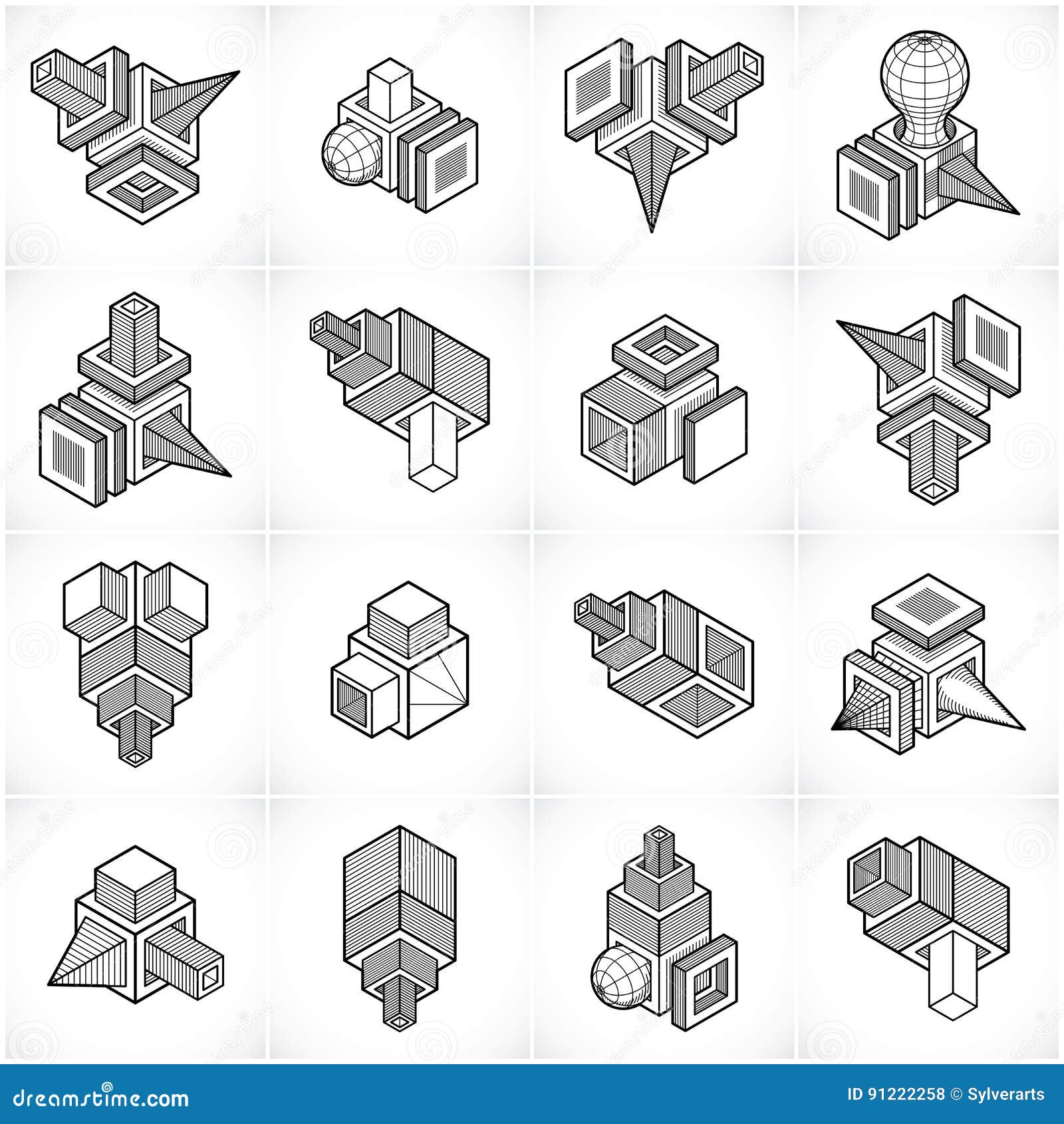 Vector Abstract Shapes Collection. Stock Illustration - Illustration of ...
