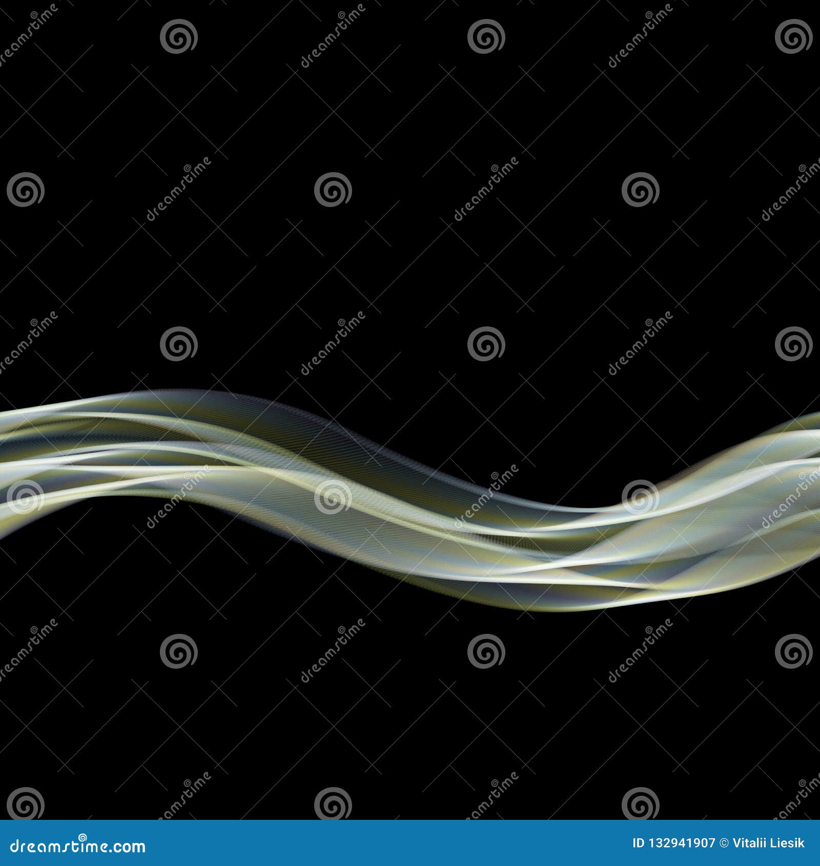 Vector Abstract Shine Waves in Black Background. Template Brochure ...