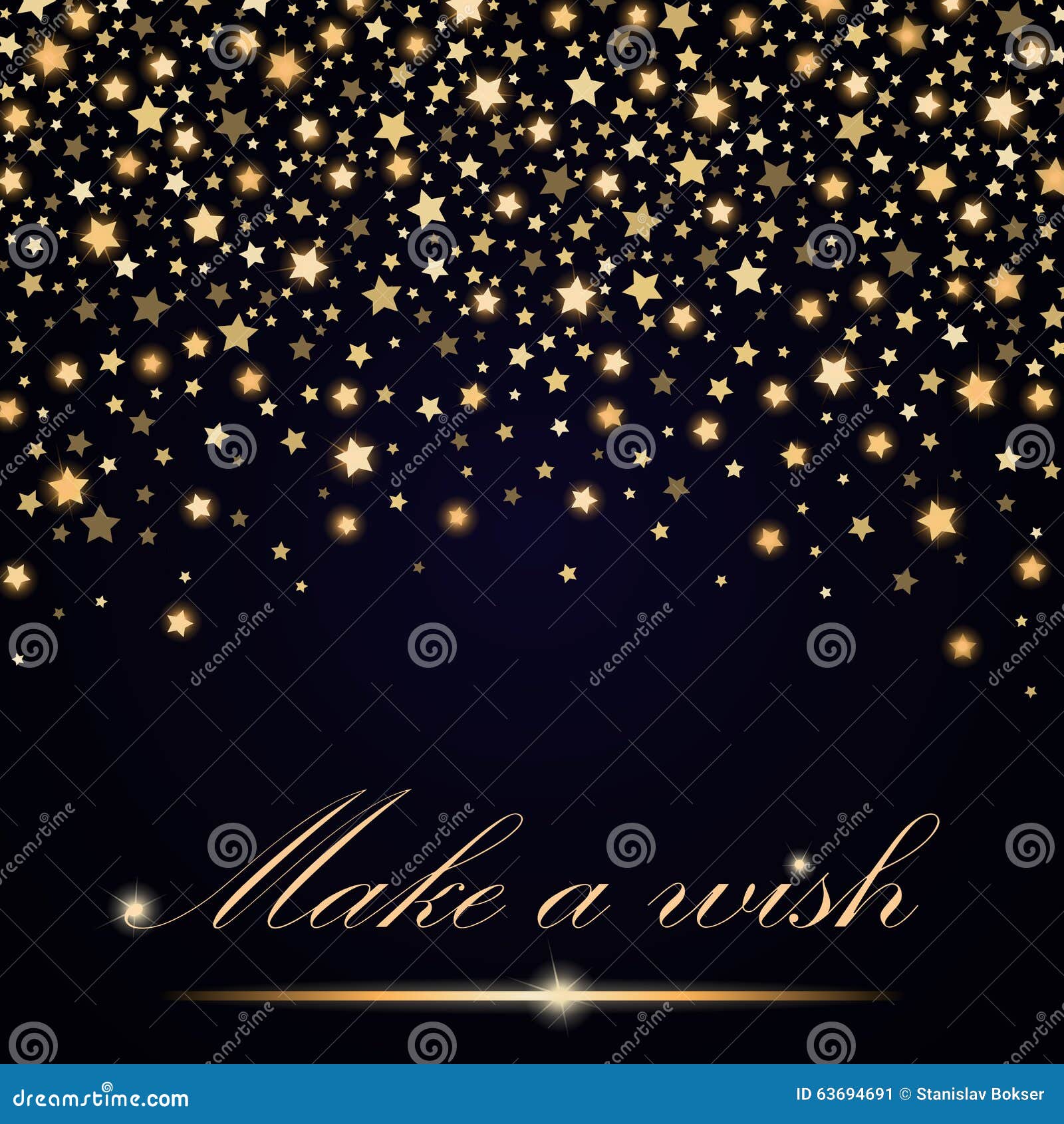 Vector Abstract Shining Falling Stars on Blue Ambient Background ...