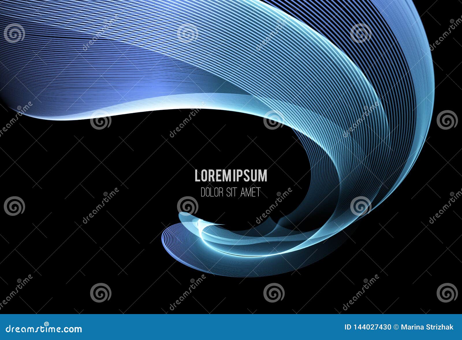 Vector Abstract Shiny Color Blue Wave Design Element Stock Vector ...