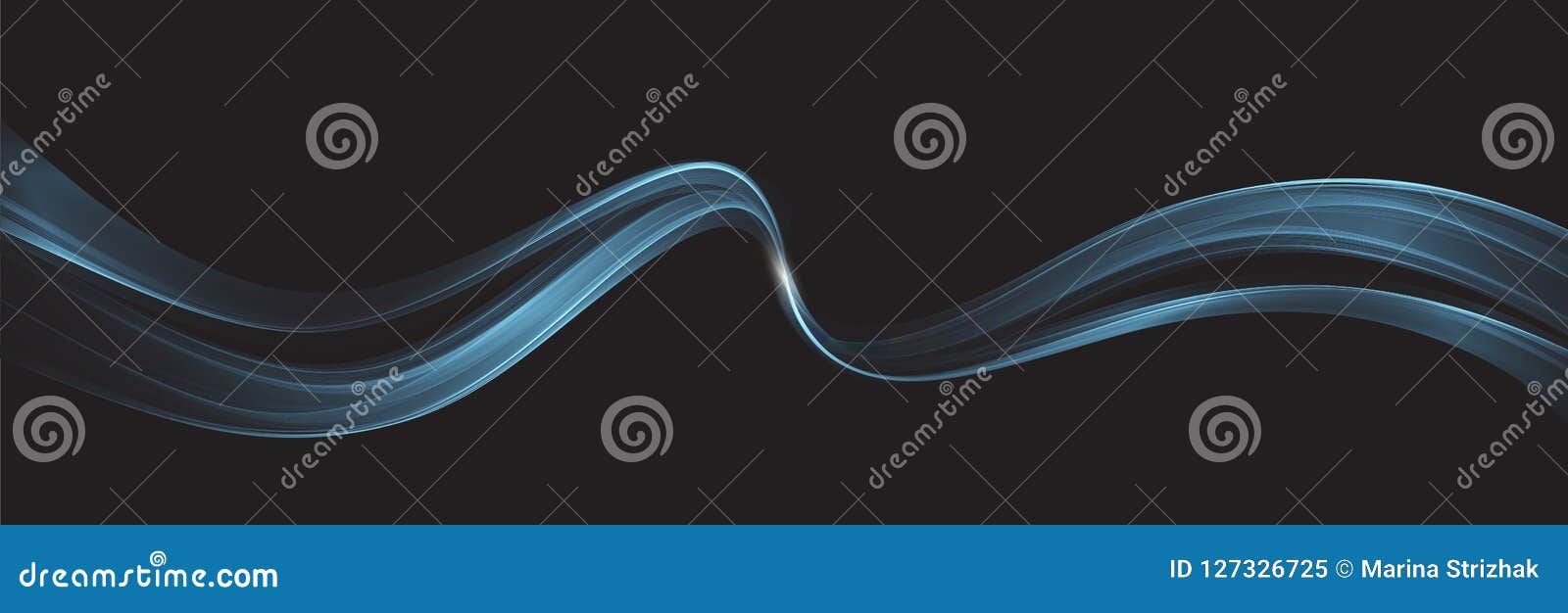 Vector Abstract Shiny Color Blue Wave Design Element Stock Vector ...