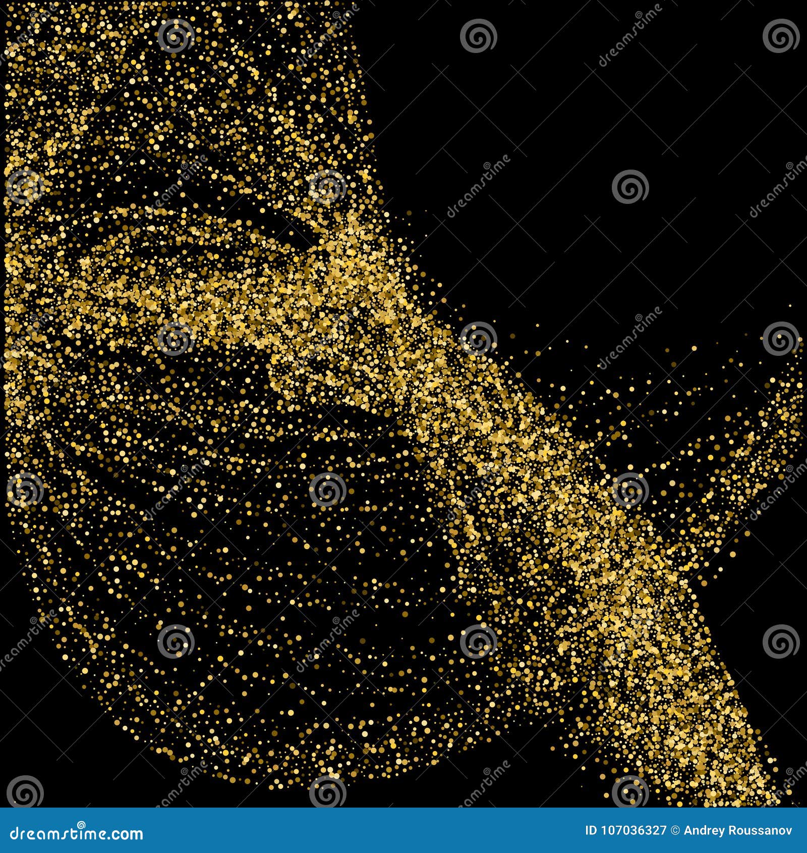 Vector Abstract Shiny Color Gold Wave Design Element with Glitter ...