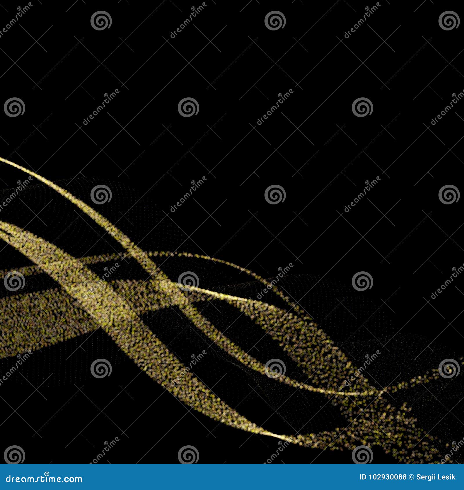 Vector Abstract Shiny Color Gold Wave Design Element with Glitter ...