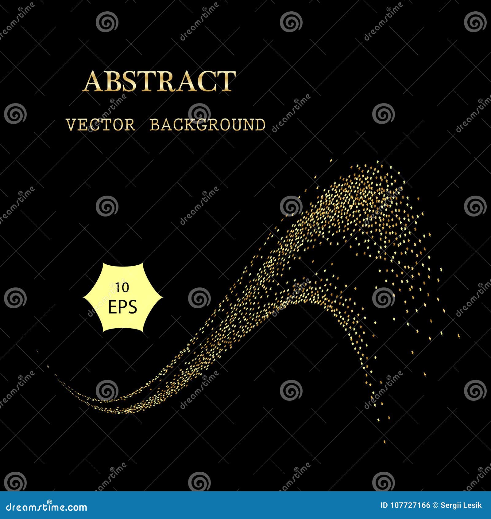Vector Abstract Shiny Color Gold Wave Design Element with Glitter ...
