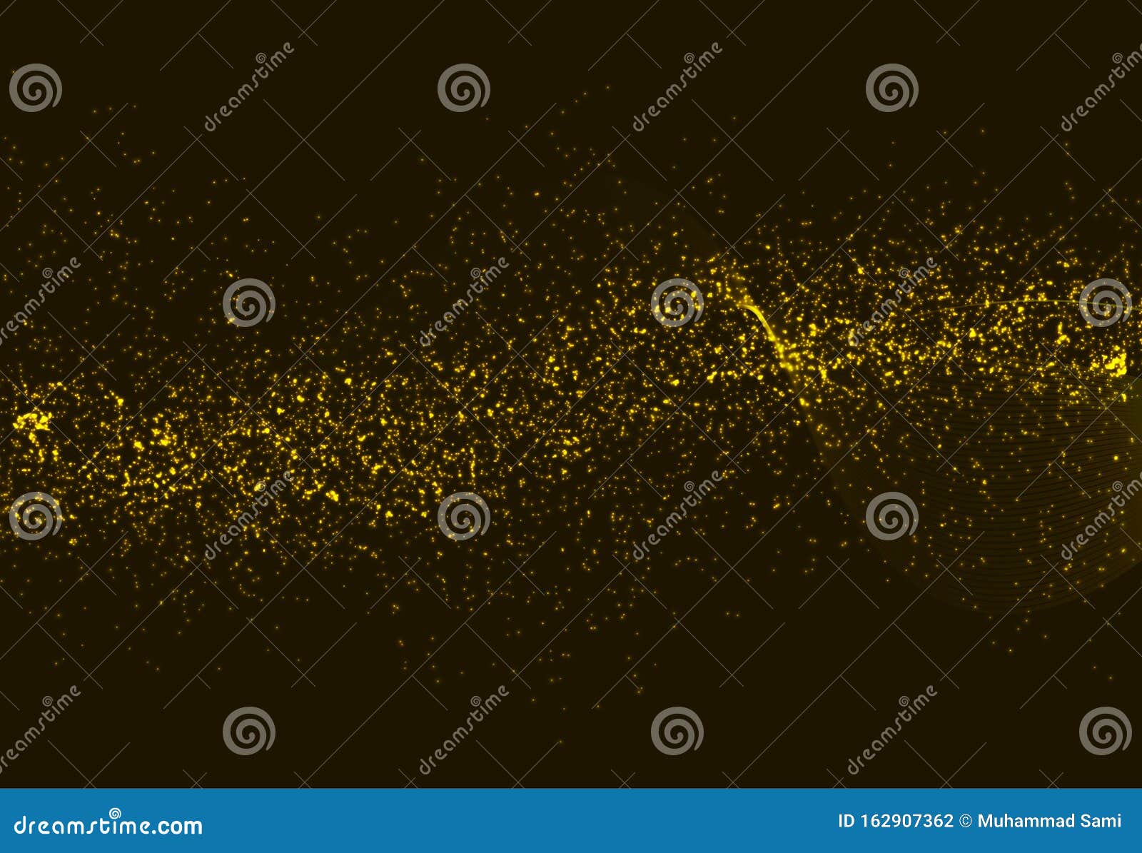 Vector Abstract Shiny Color Gold Wave Design Element with Glitter ...