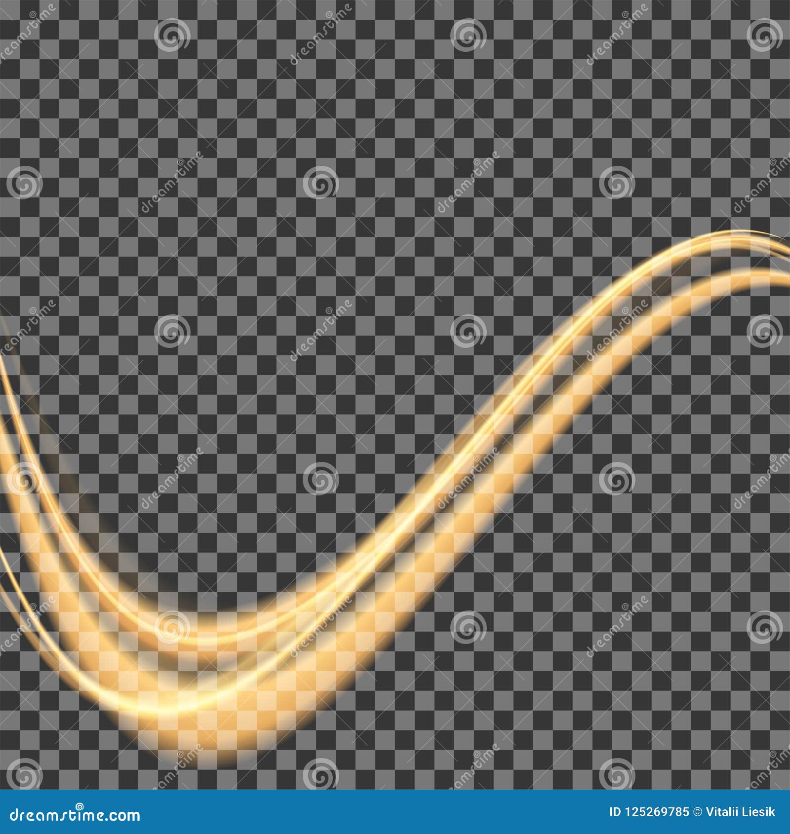 Vector Abstract Shiny Color Gold Wave Design Element with Glitter ...