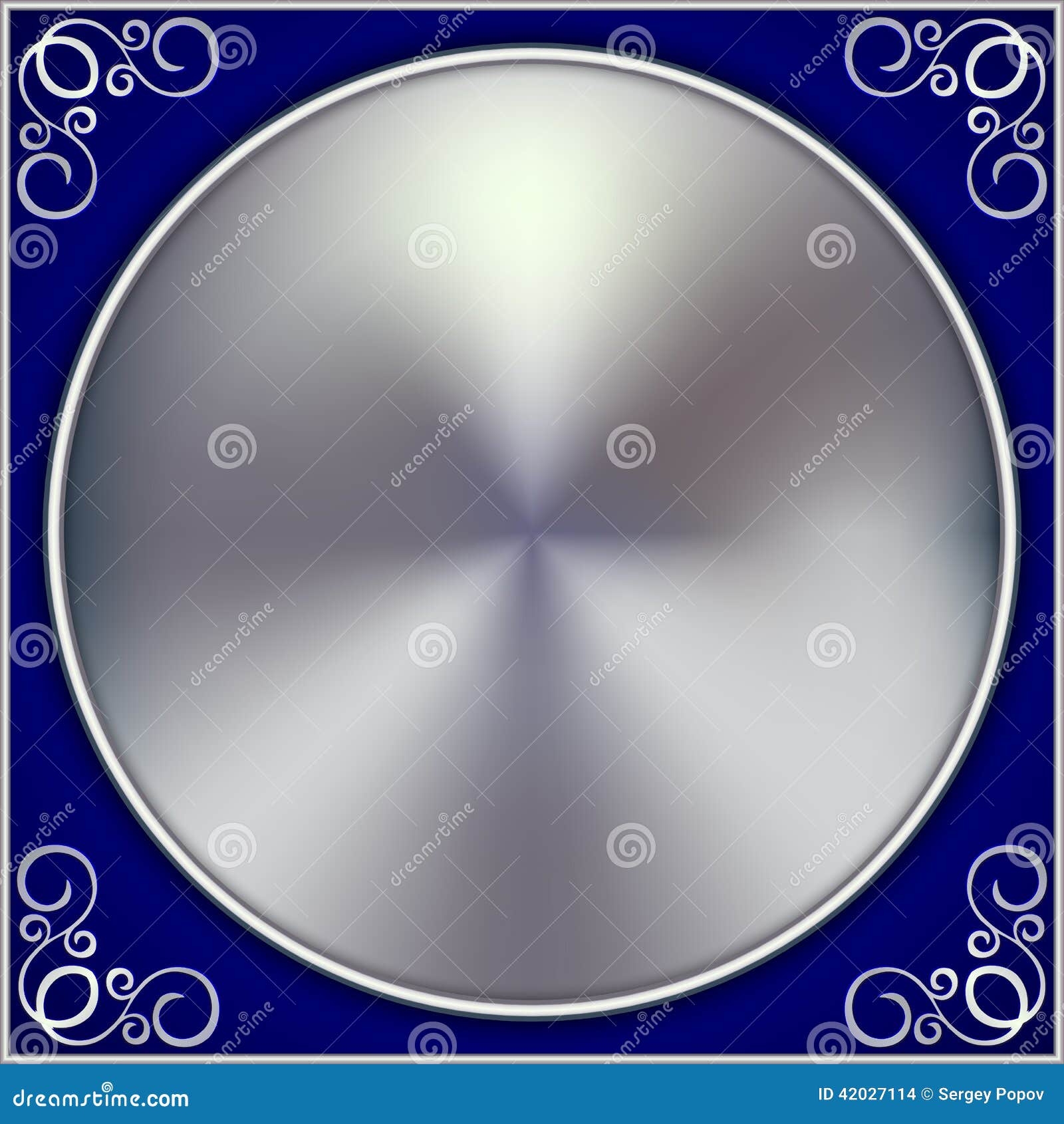 Vector Abstract Silver Circle on Blue Background Stock Vector ...