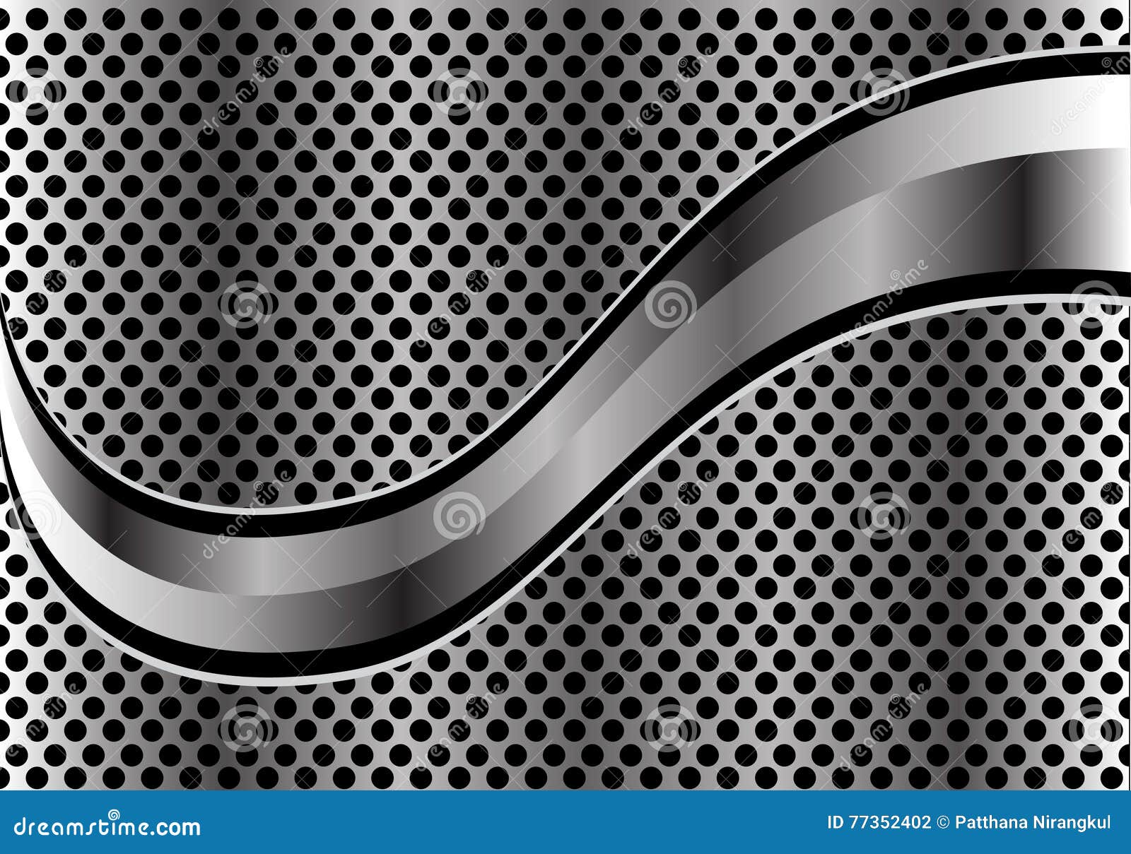Vector Abstract Silver Curve on Silver Circle Mesh. Stock Vector ...