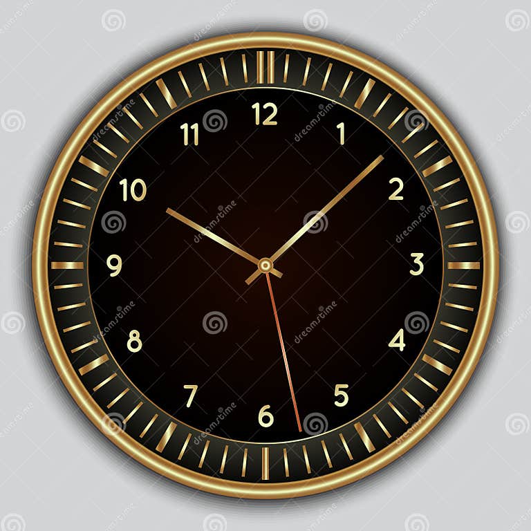 Vector Abstract Simple Round Clock Stock Vector - Illustration of ...