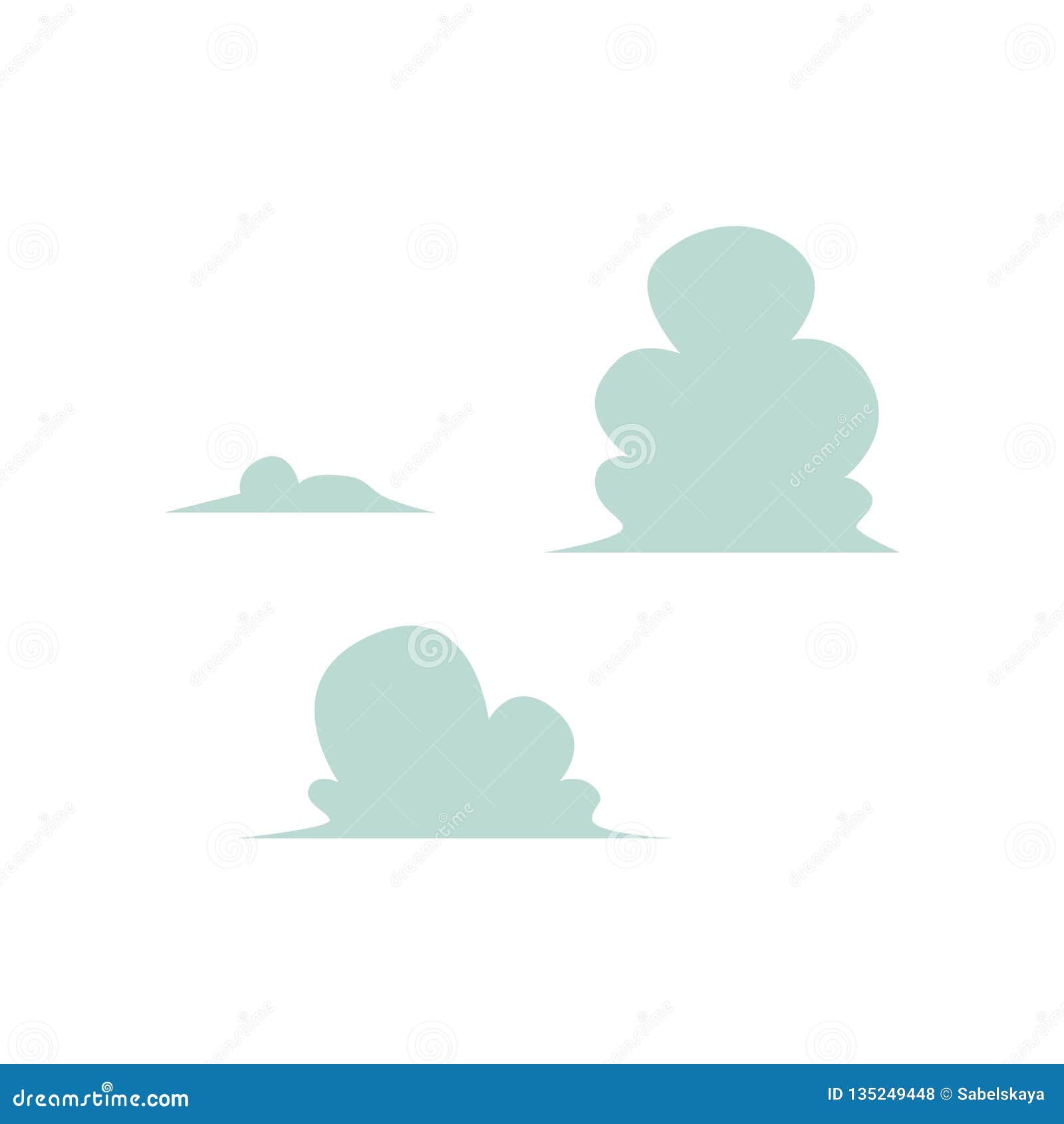 Vector Abstract Sky Blue Clouds Icon Set Stock Vector - Illustration of ...