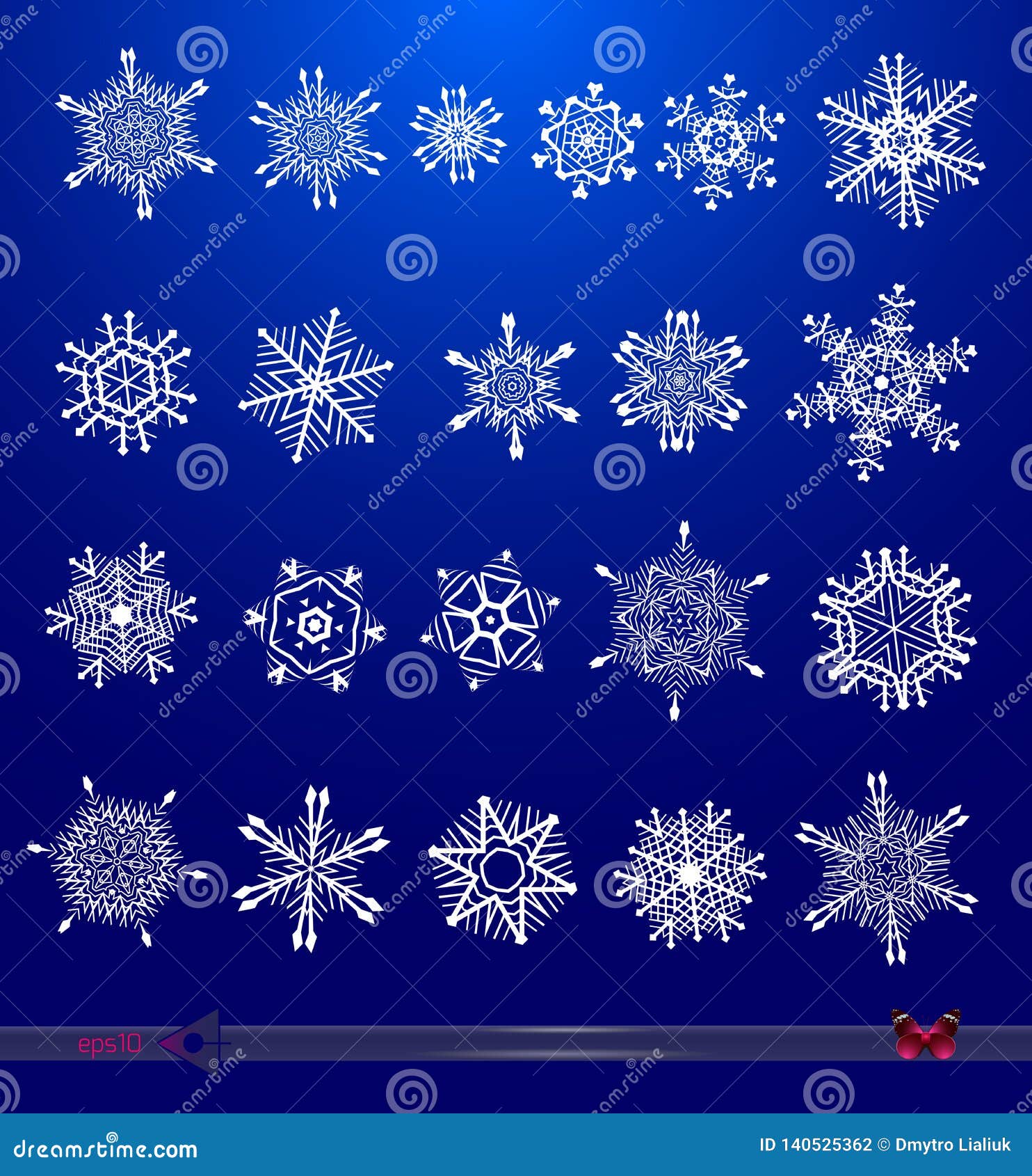 Vector Abstract Snowflakes Shapes Isolated. Stock Vector - Illustration ...