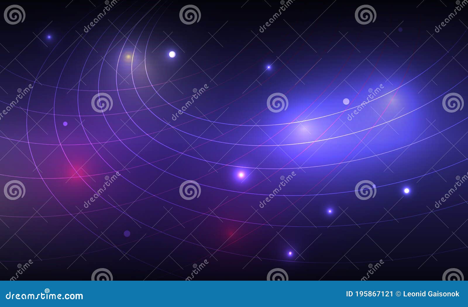 Vector Abstract Space Background with Bright Circles Stock Illustration ...