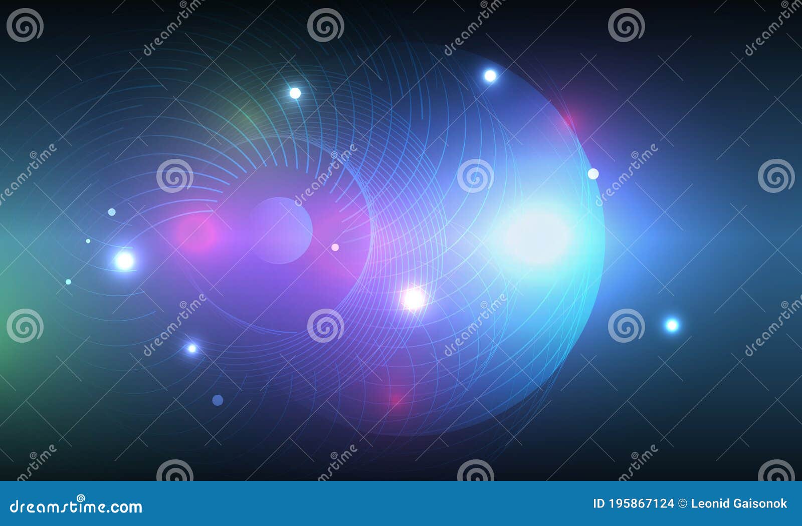 Vector Abstract Space Background with Bright Circles Stock Illustration ...