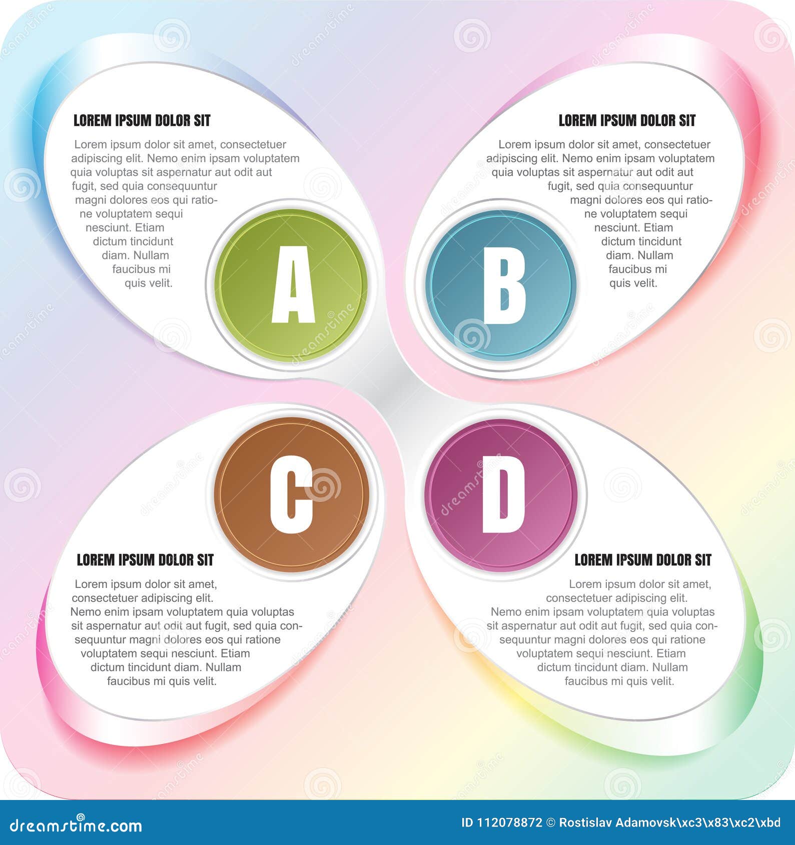 Vector Abstract Spectrum Background with ABCD Steps Stock Illustration ...