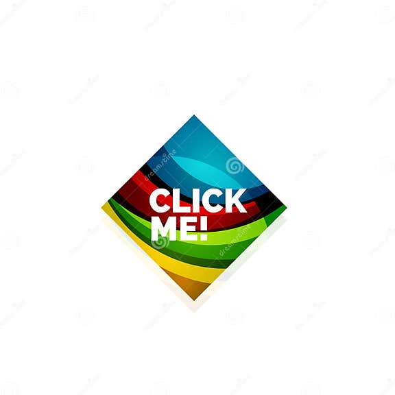 Vector Abstract Square Button Template Stock Vector - Illustration of ...