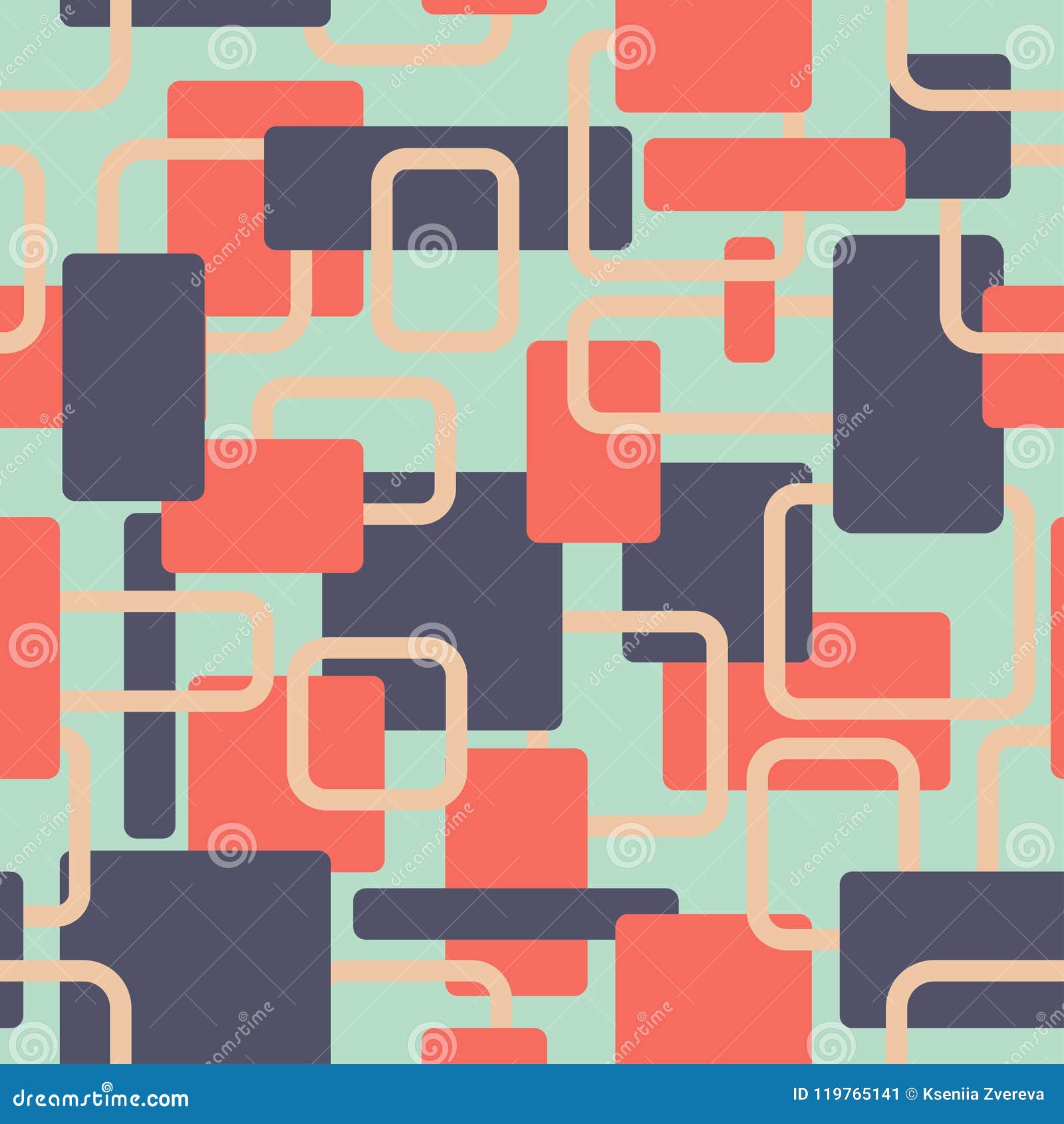 Vector Abstract Squares Seamless Vitage Red and Green Pattern Stock ...