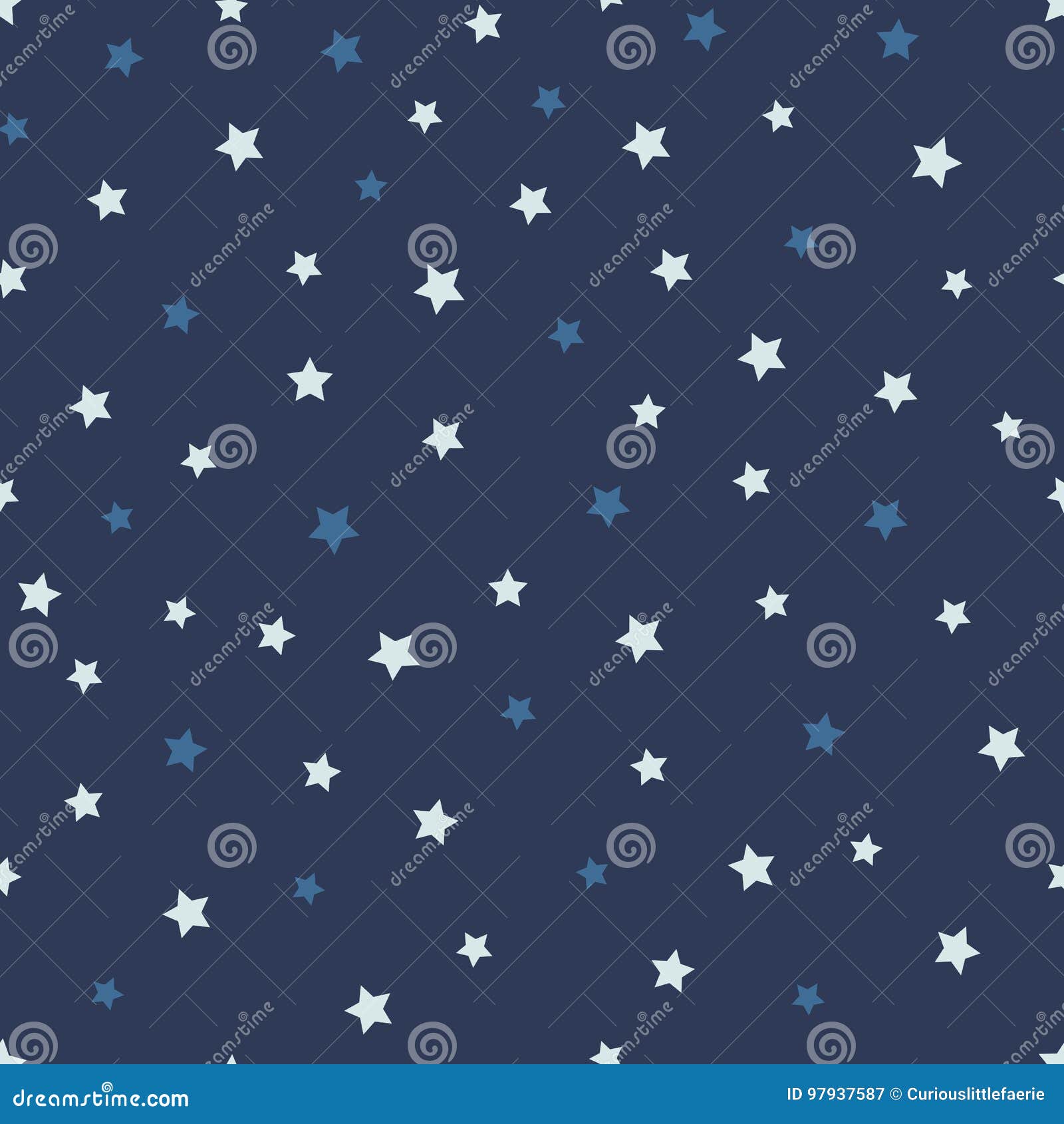 Vector Abstract Starry Seamless Pattern on the Blue Background. Stock ...
