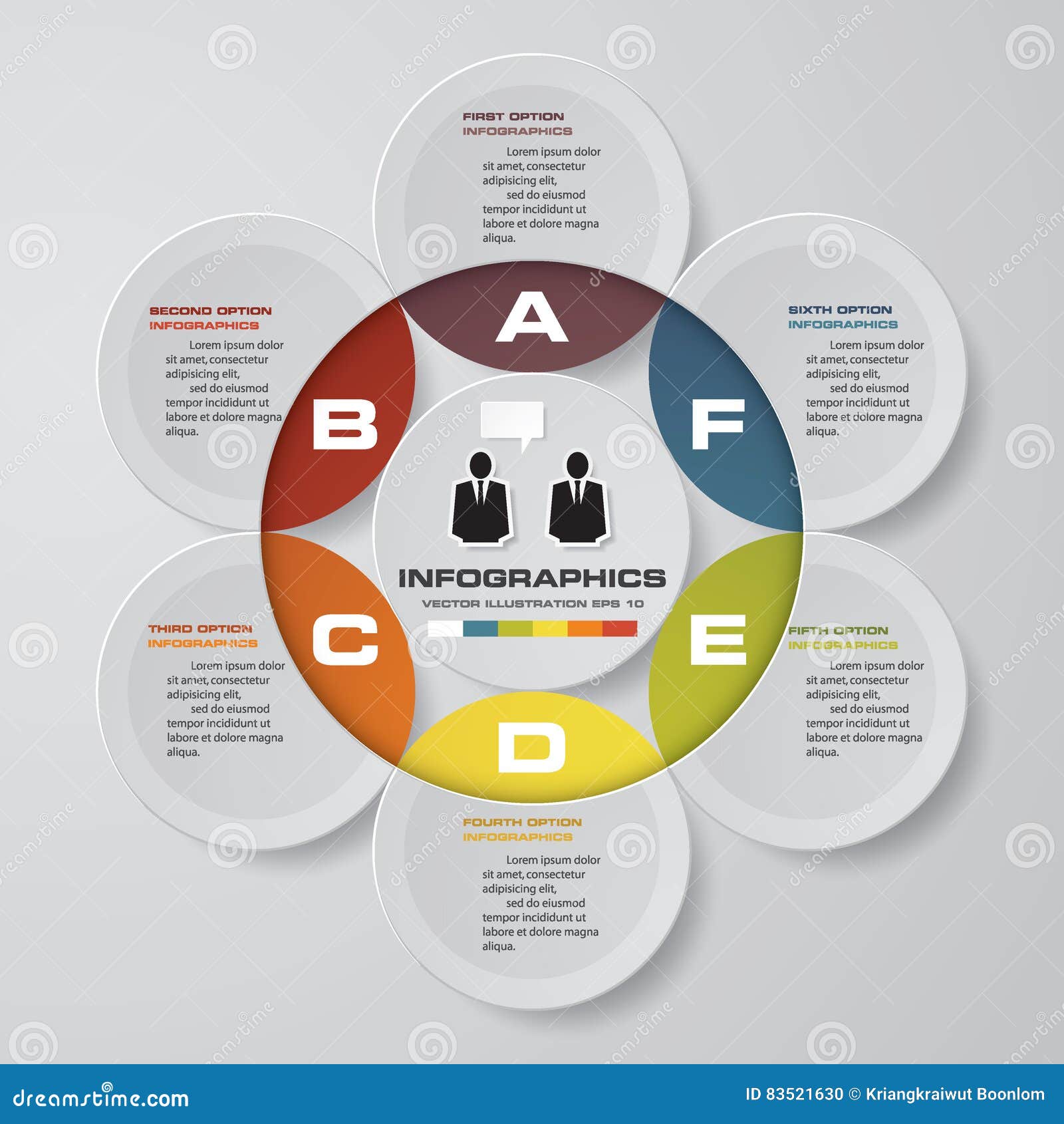 Vector Abstract 6 Steps Infographic Elements.Circular or Cycle ...