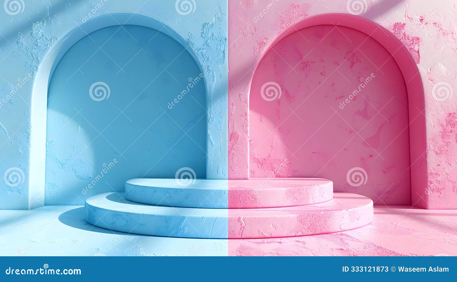 Vector Abstract Studio Room with 3D Geometric Platform Stock Image ...