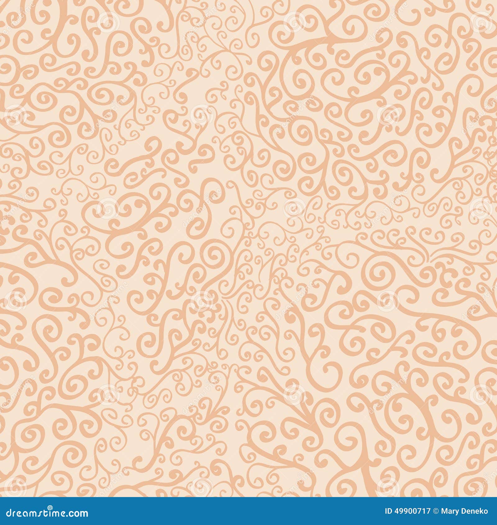 Vector Abstract Swirl Pattern. Floral Decor on a Light Beige Background ...