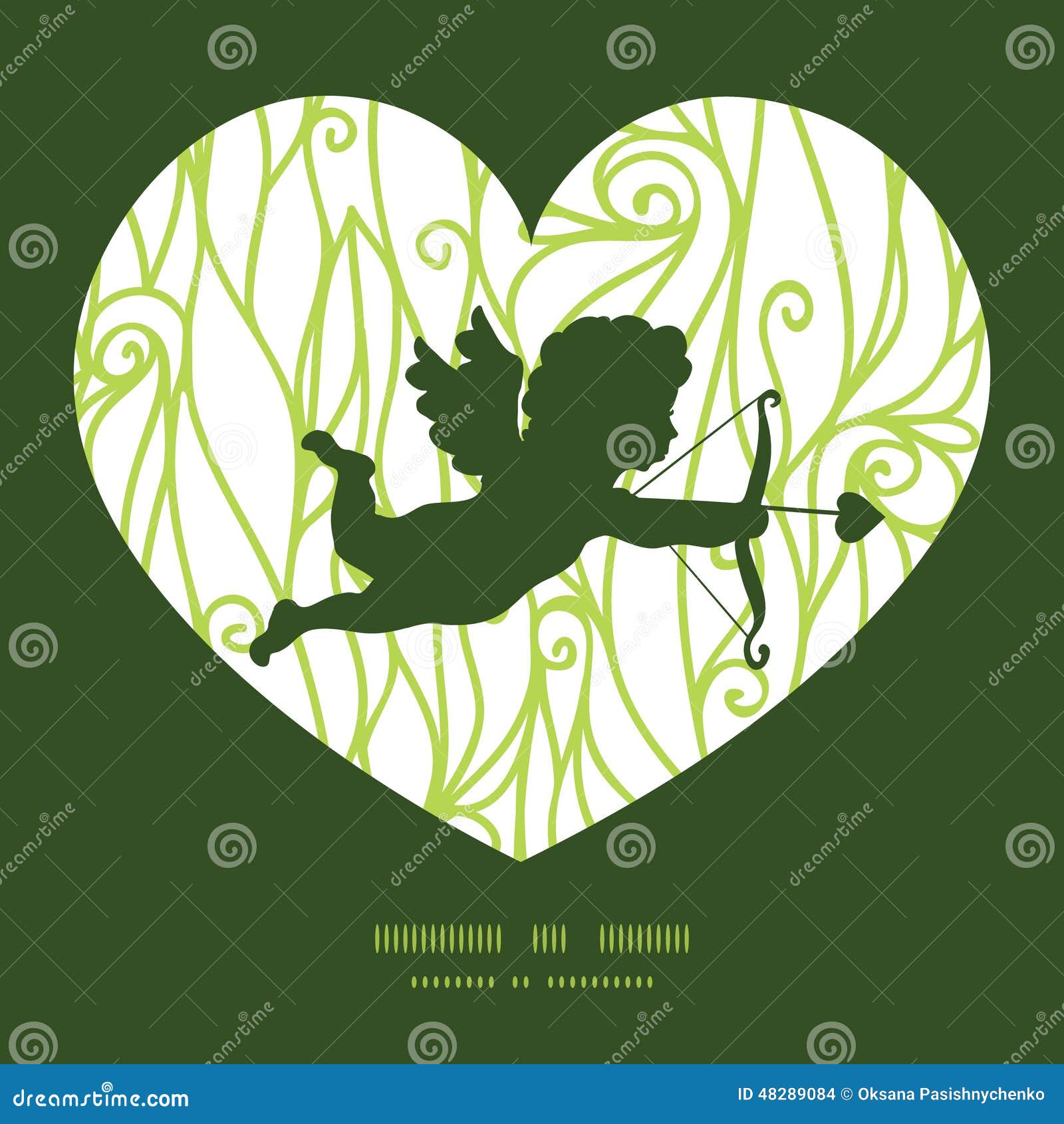 Vector Abstract Swirls Texture Shooting Cupid Stock Vector ...