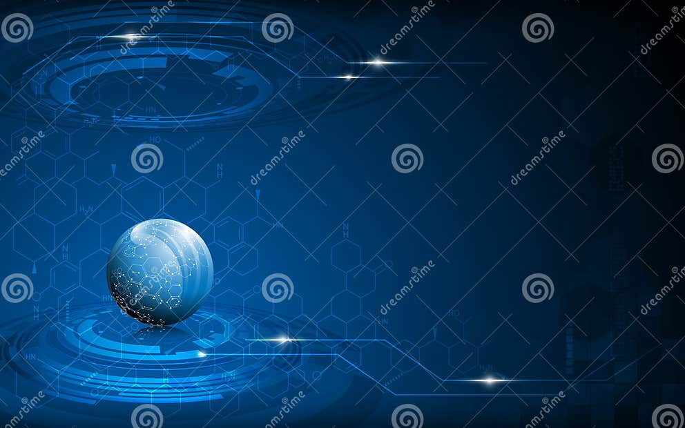 Vector Abstract Tech Digital Innovation Blue Concept Background Stock ...
