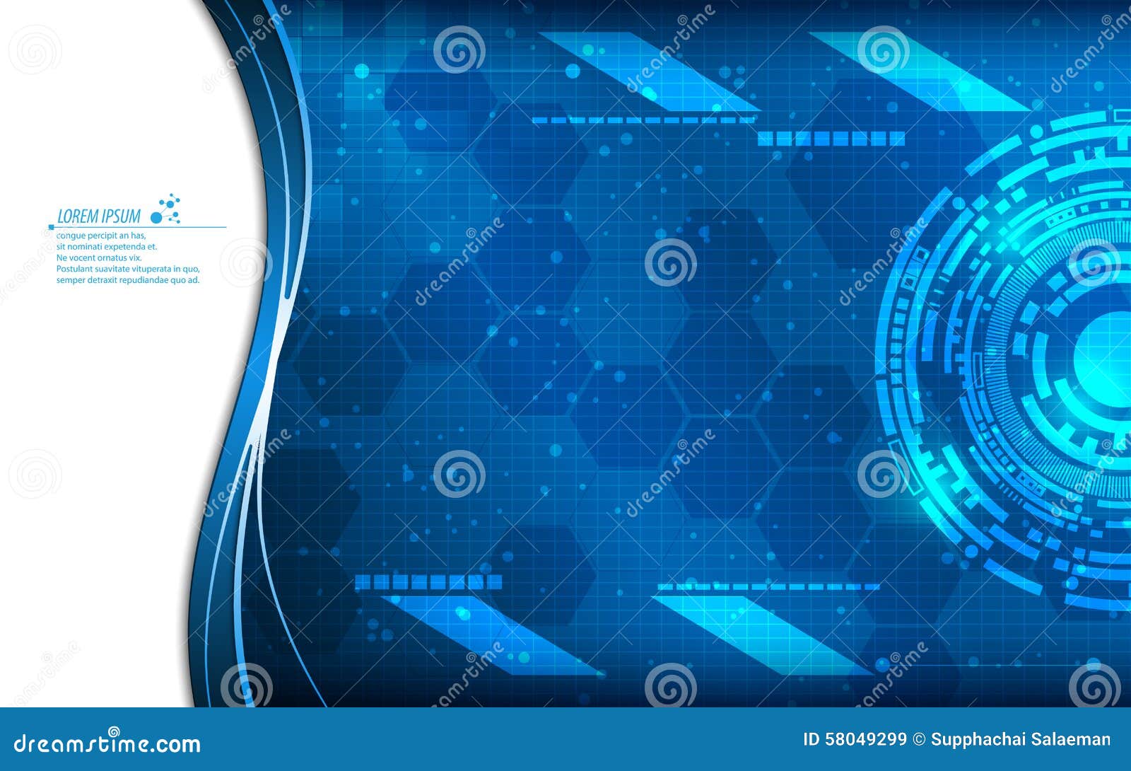 Vector Abstract Tech Innovation Concept Blue Background Stock Vector ...