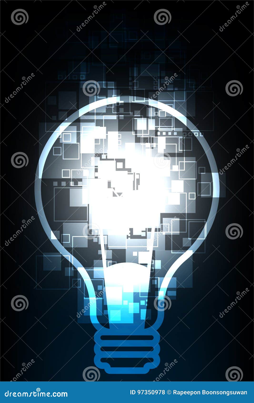 Vector Abstract Technology Digital Light Bulb. Stock Vector ...