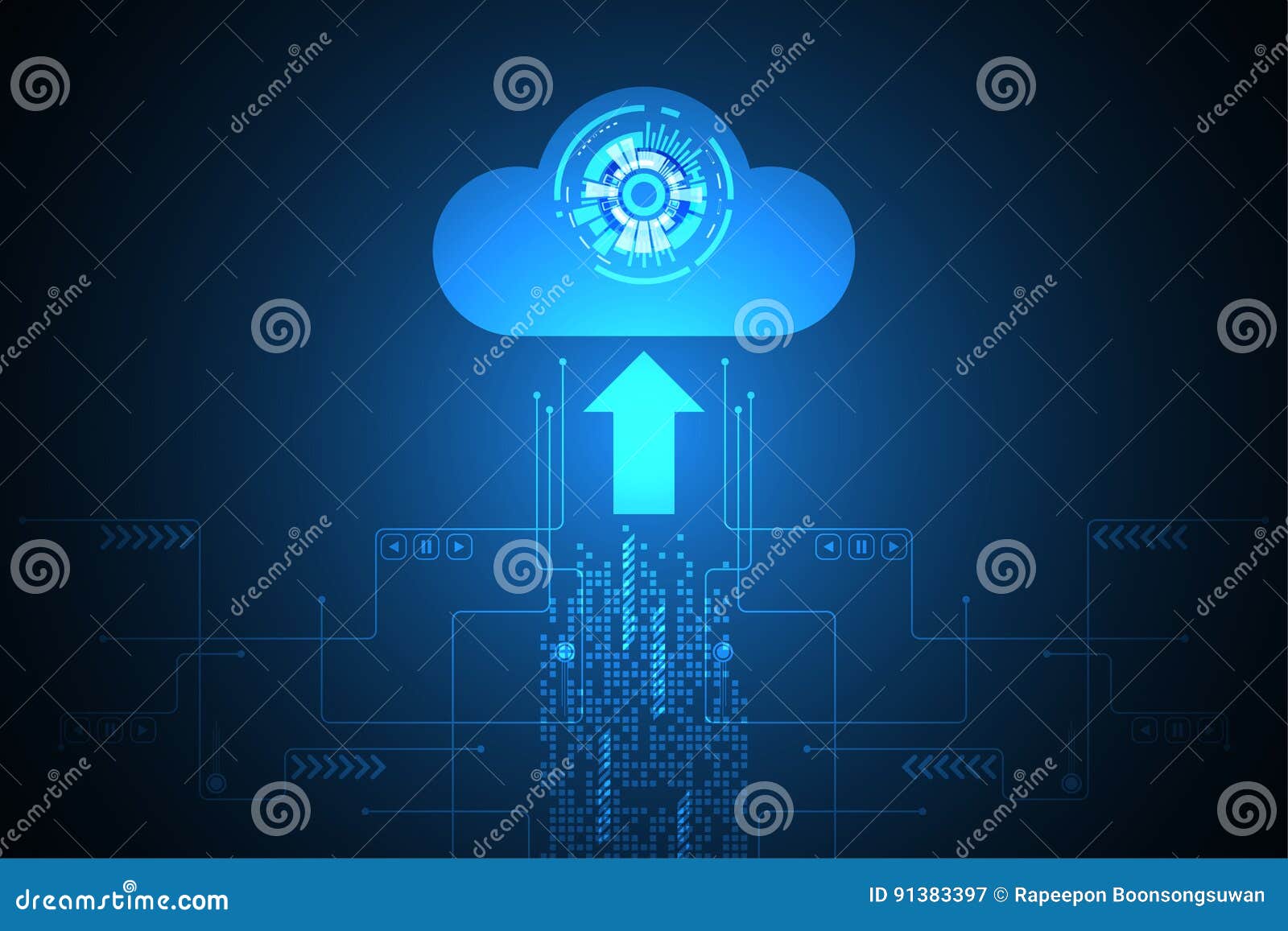 Vector Abstract Technology Download of the Future. Stock Vector ...