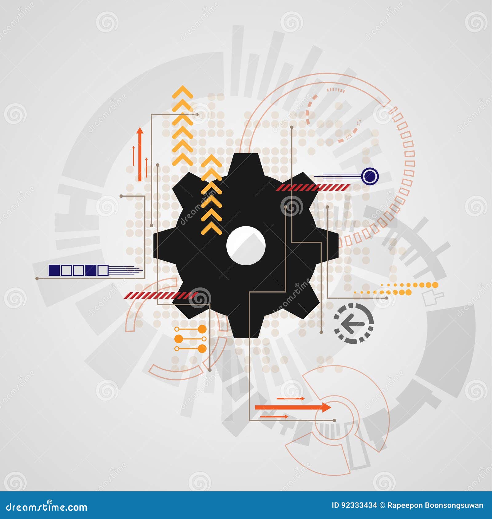 Vector Abstract Technology Gear Design. Stock Vector - Illustration of ...