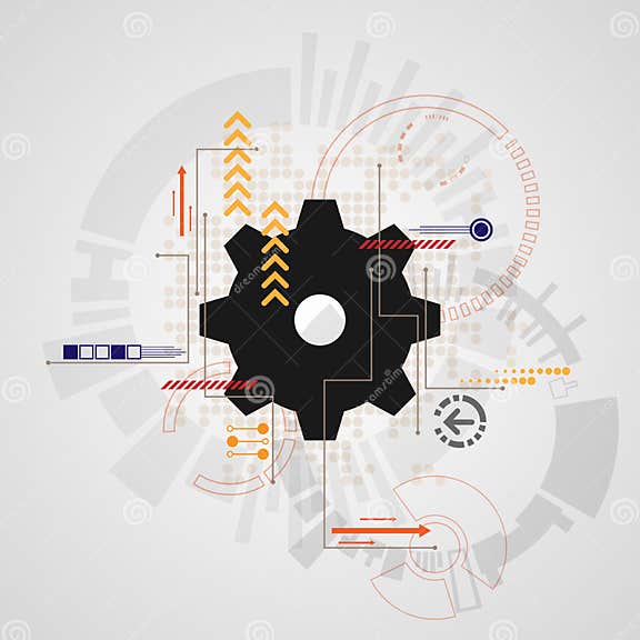 Vector Abstract Technology Gear Design. Stock Vector - Illustration of ...