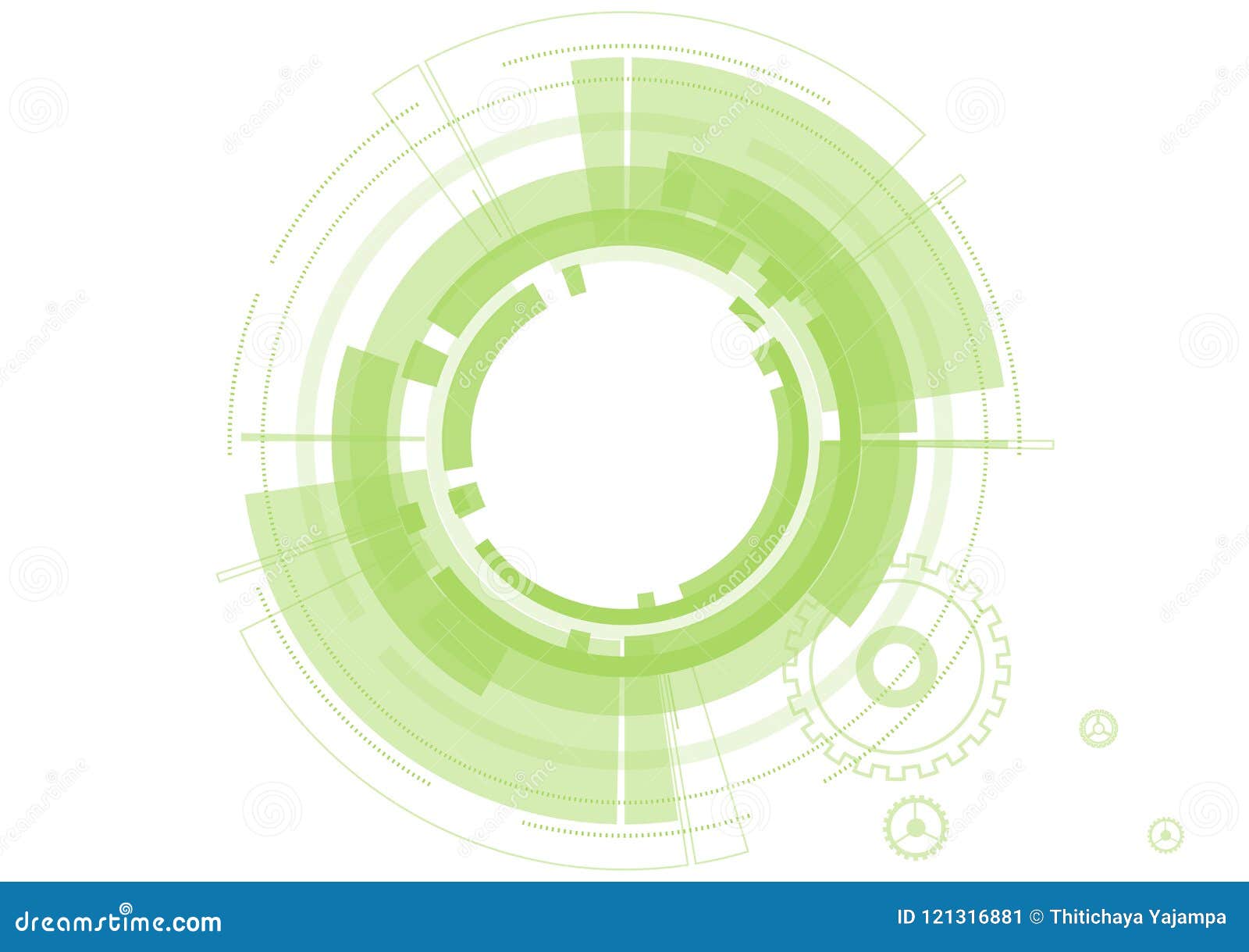 Vector Abstract Technology Green Circles On White Background Stock
