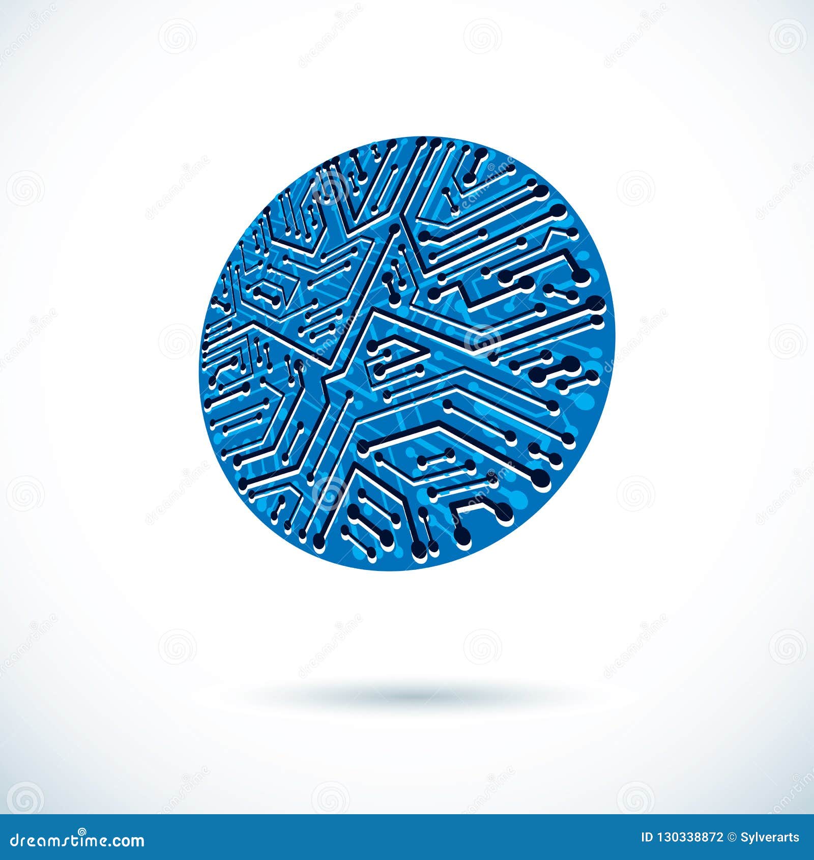 Vector Abstract Technology Illustration with Circular Circuit Bo Stock ...