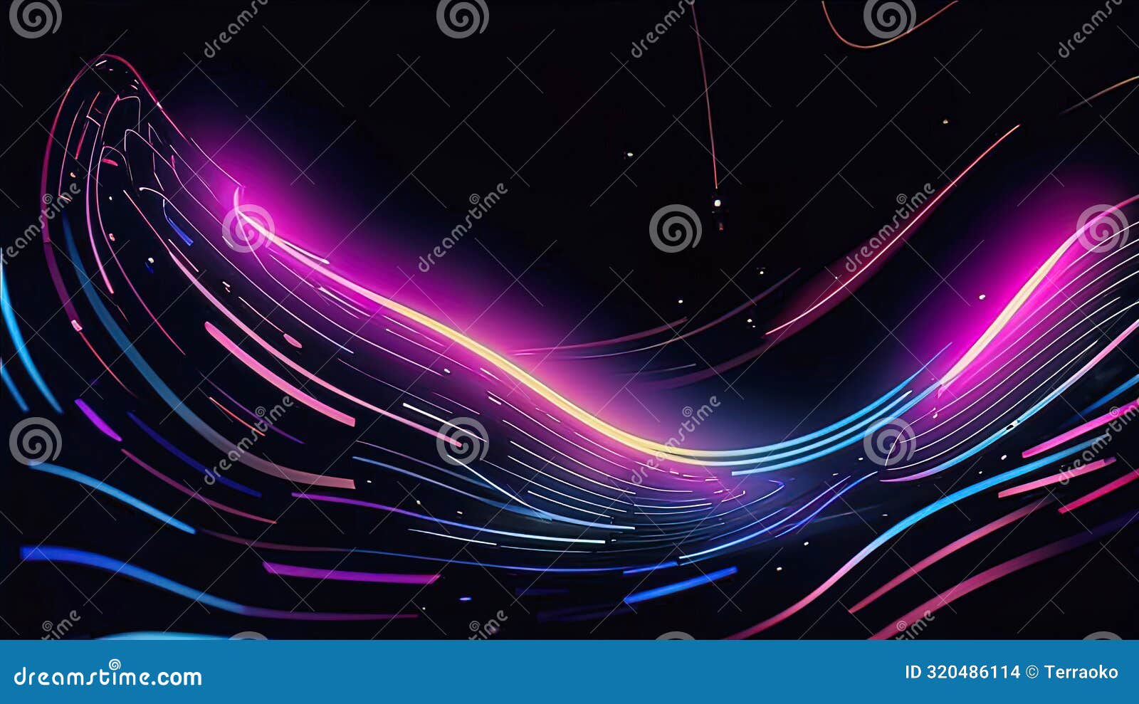 Vector Abstract Technology, Light Neon Digital Lines for Artificial ...