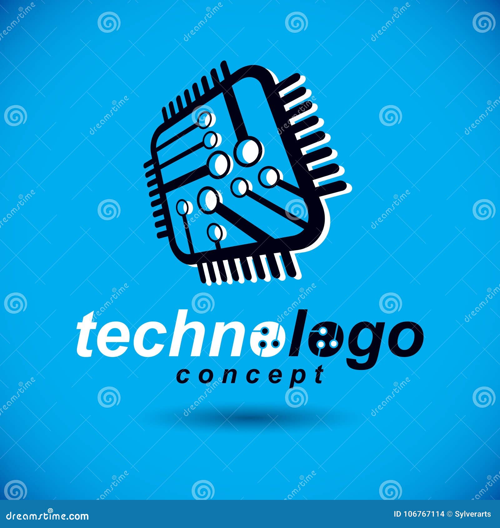 Vector Abstract Technology Monochrome Circuit Board. High Tech D Stock ...