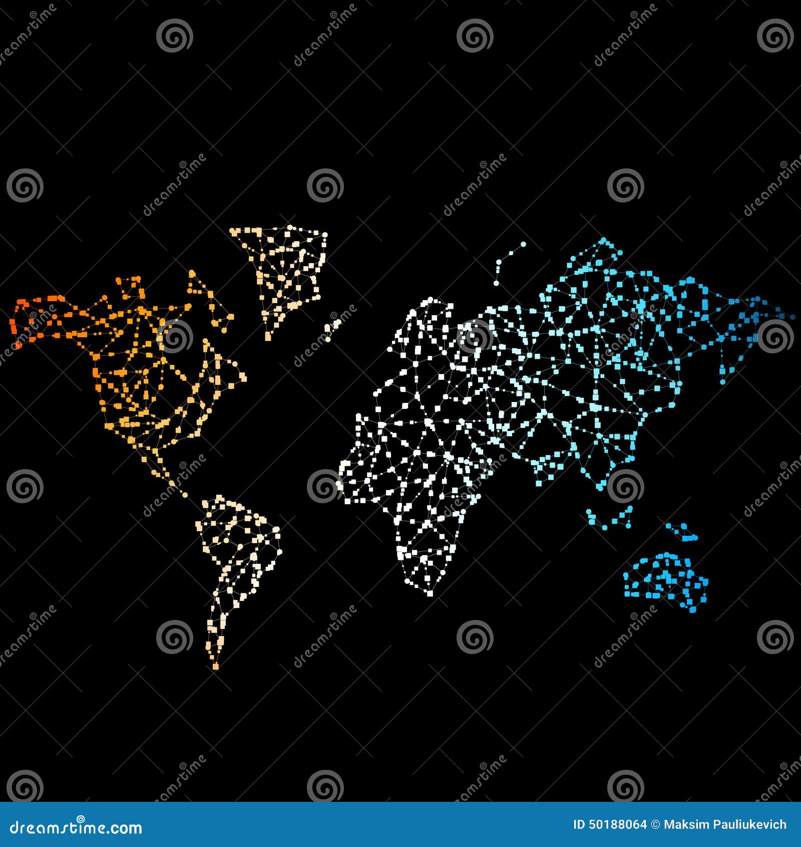 Vector Abstract Telecommunication Earth Map Stock Vector - Illustration ...