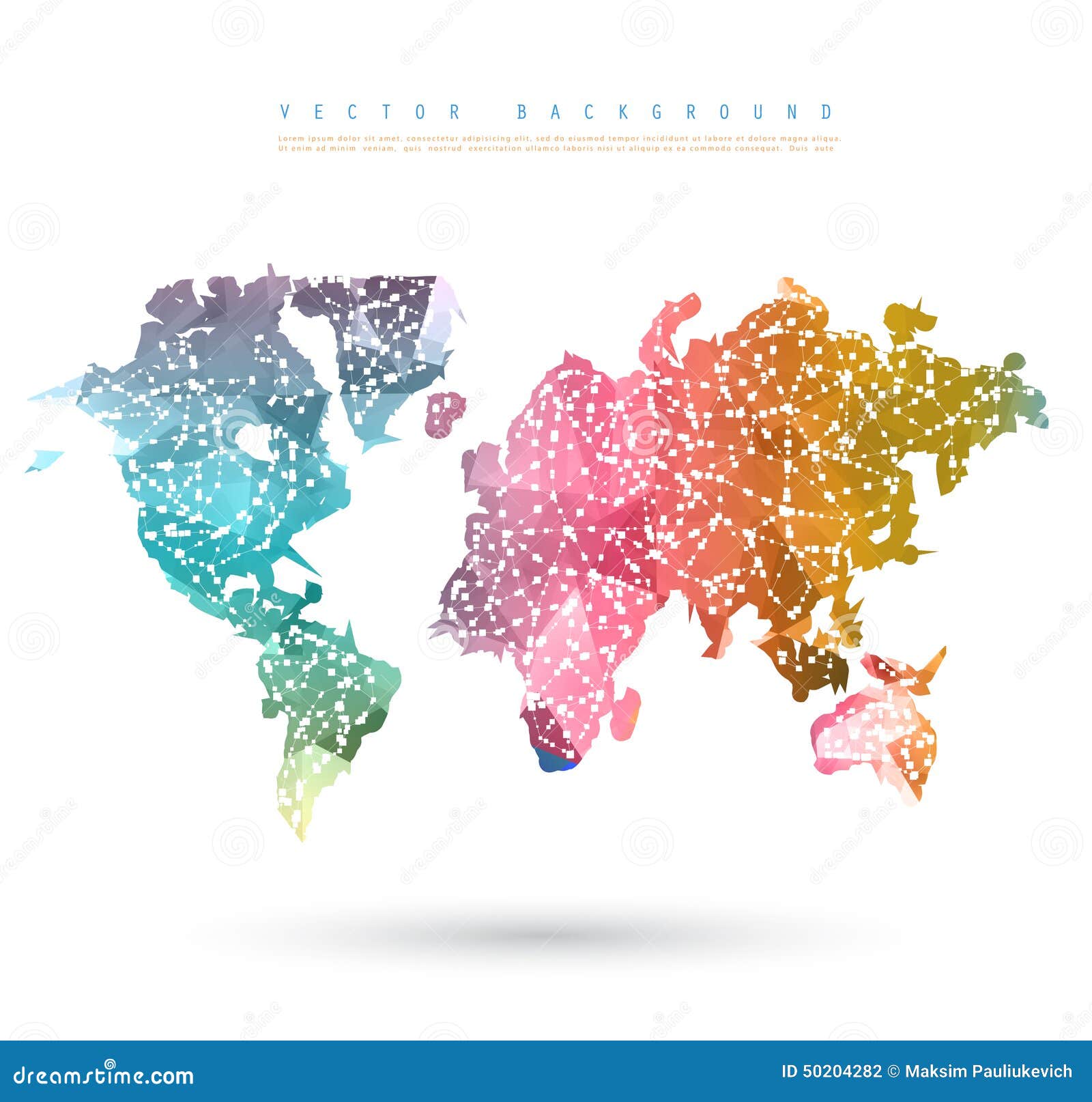Vector Abstract Telecommunication Earth Map Stock Vector - Illustration ...