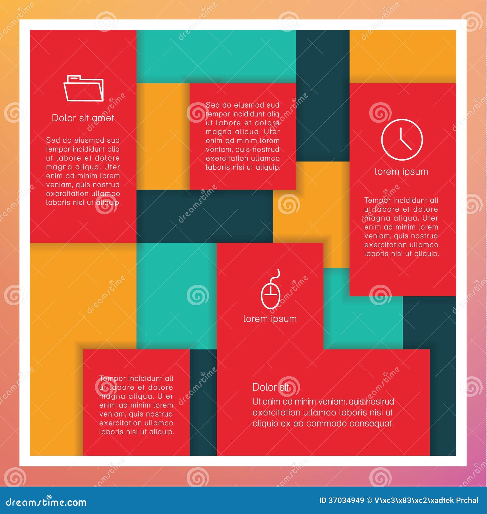 Vector Abstract Template. Colorfully Rectangle Panels with Place Stock ...