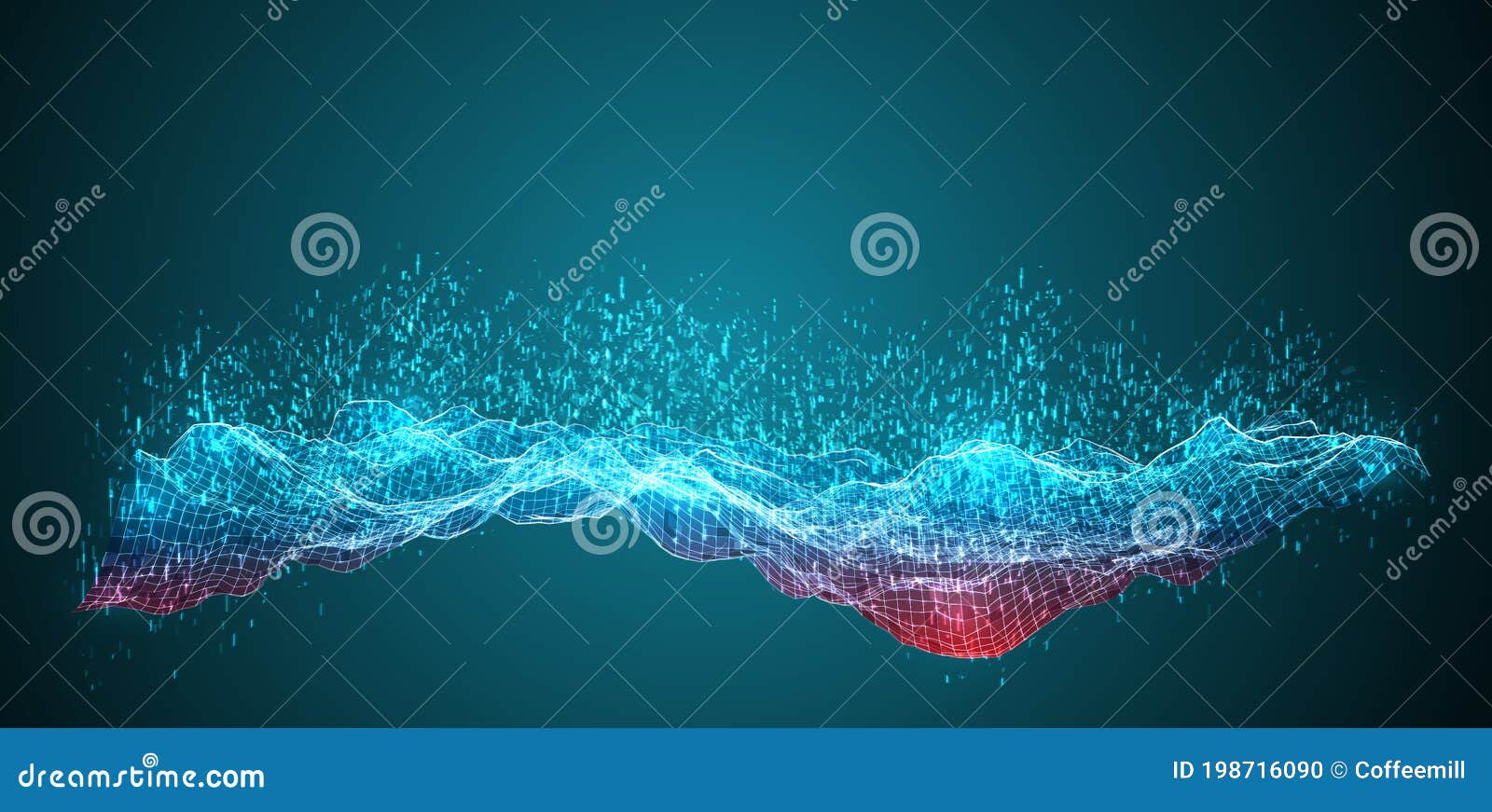 Vector Abstract Three-dimensional Landscape Stock Illustration ...