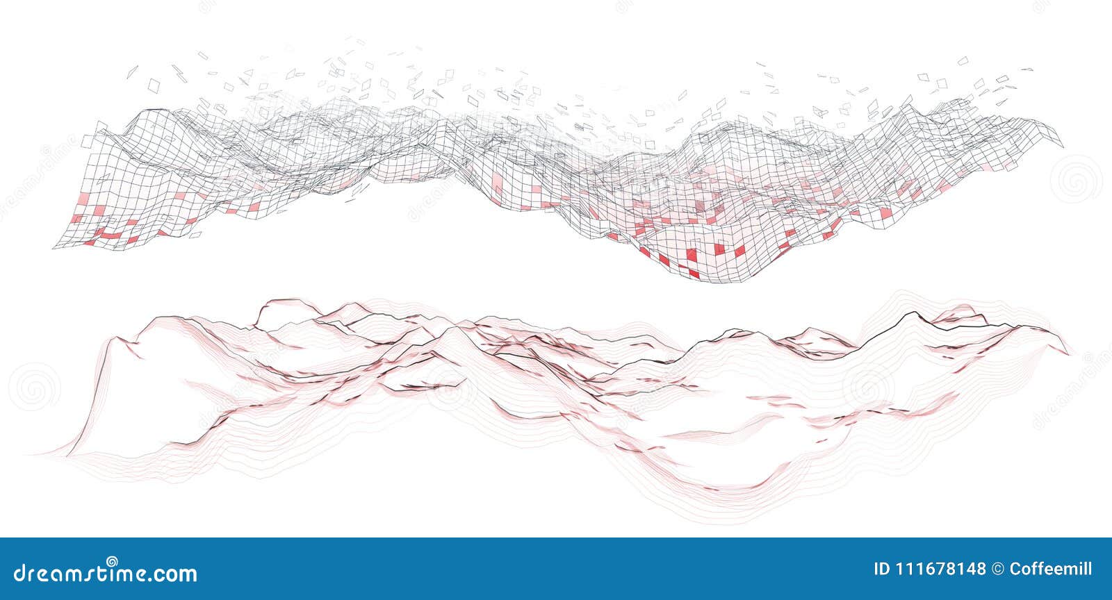 Vector Abstract Three-dimensional Landscape Stock Vector - Illustration ...