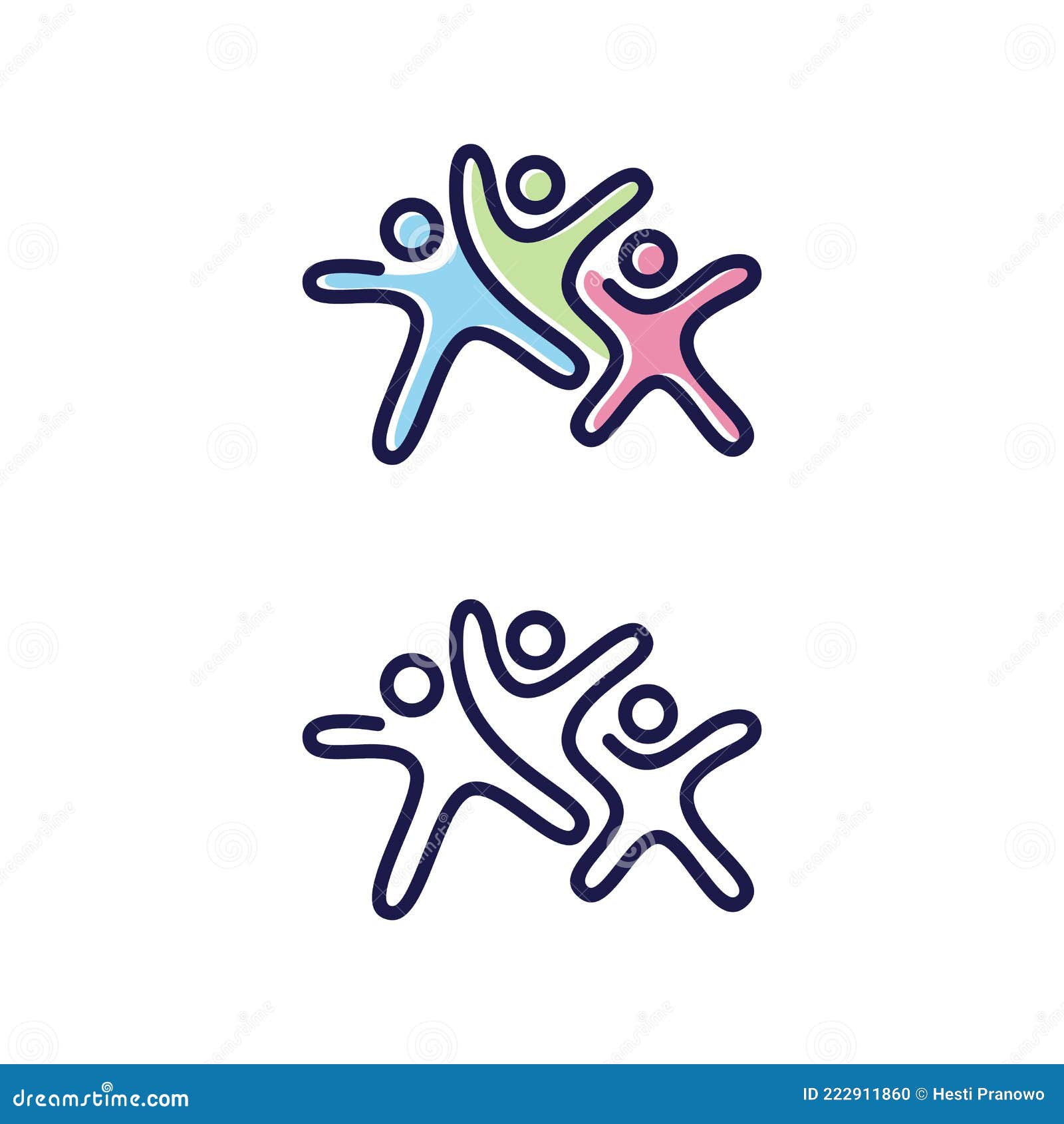 Vector Abstract Three People Icon Symbol Stock Vector - Illustration of ...