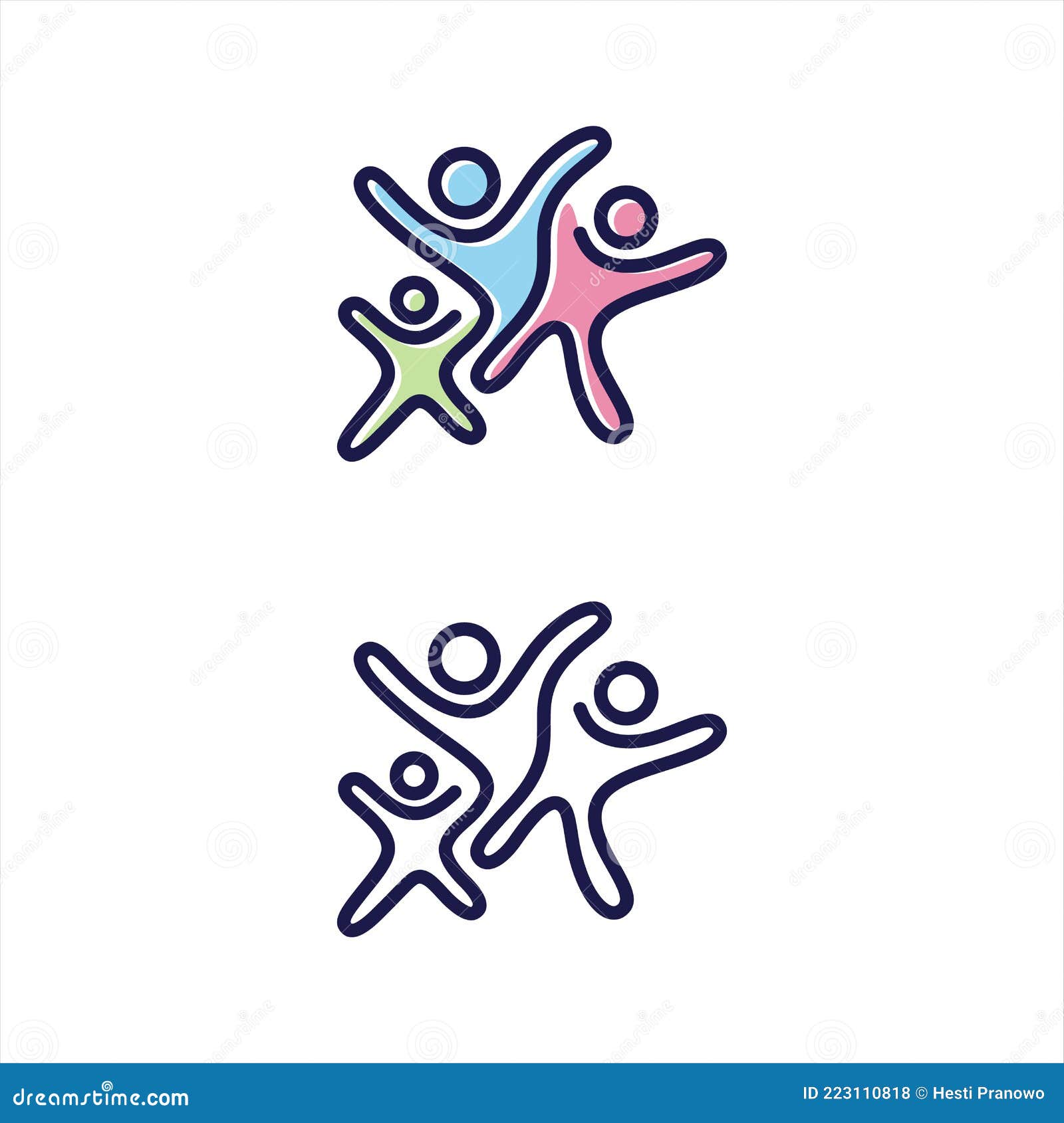 Vector Abstract Three People Icon Symbol Stock Vector - Illustration of ...