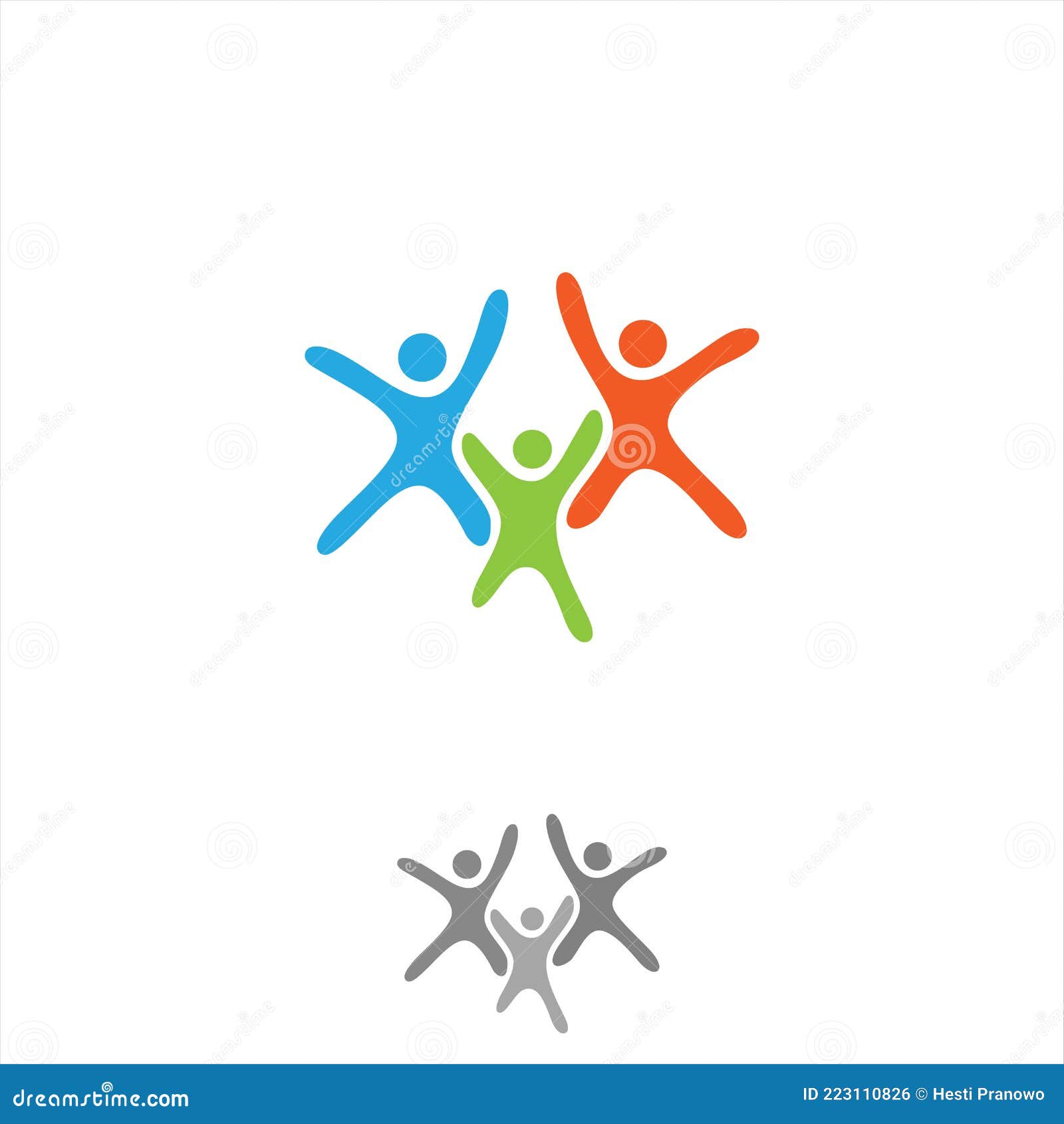 Vector Abstract Three People Icon Symbol Stock Vector - Illustration of ...
