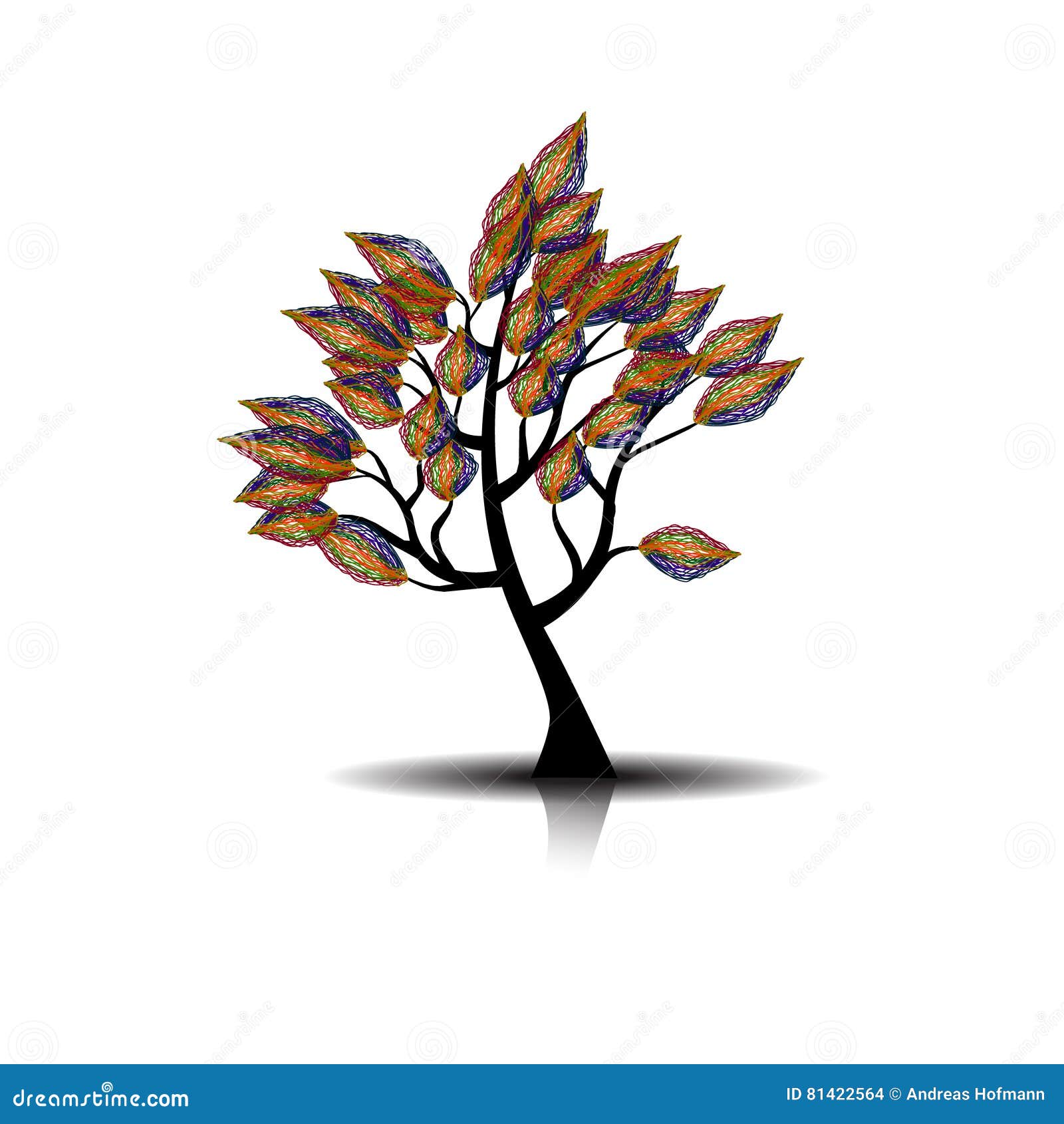 Vector of Abstract Tree Icon Stock Illustration - Illustration of green ...