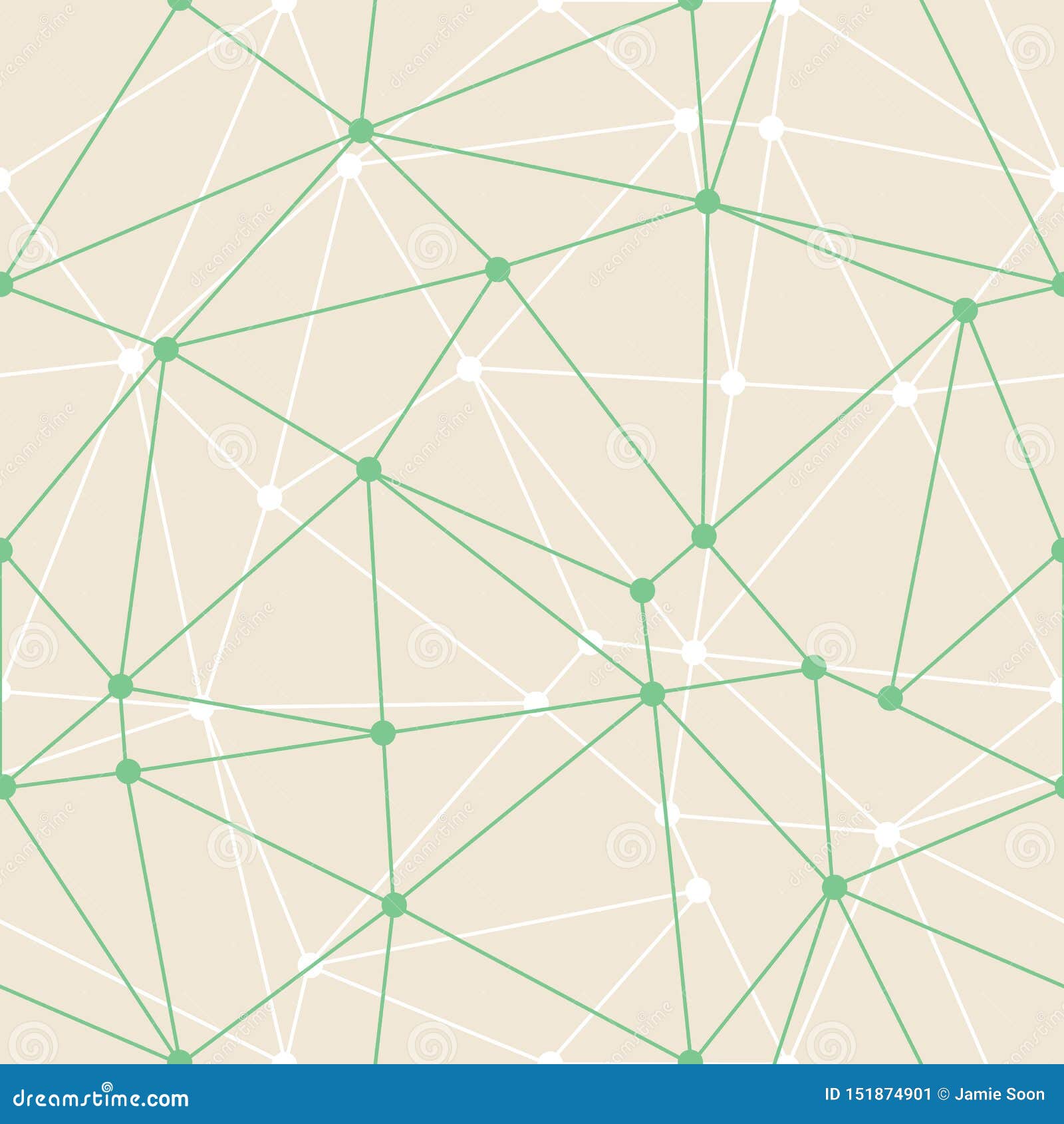 Vector Abstract Triangle Geometrical Green Thin Outlines with Dots ...