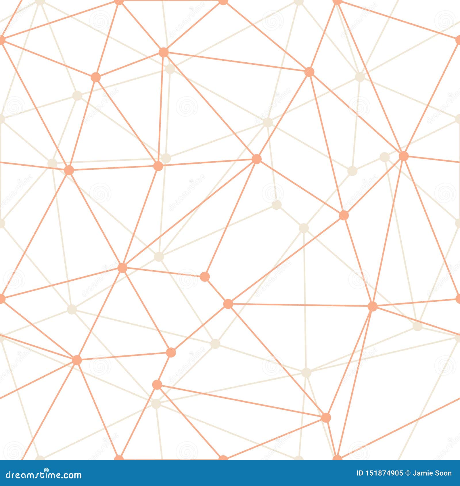 Vector Abstract Triangle Geometrical Orange Thin Outlines with Dots ...