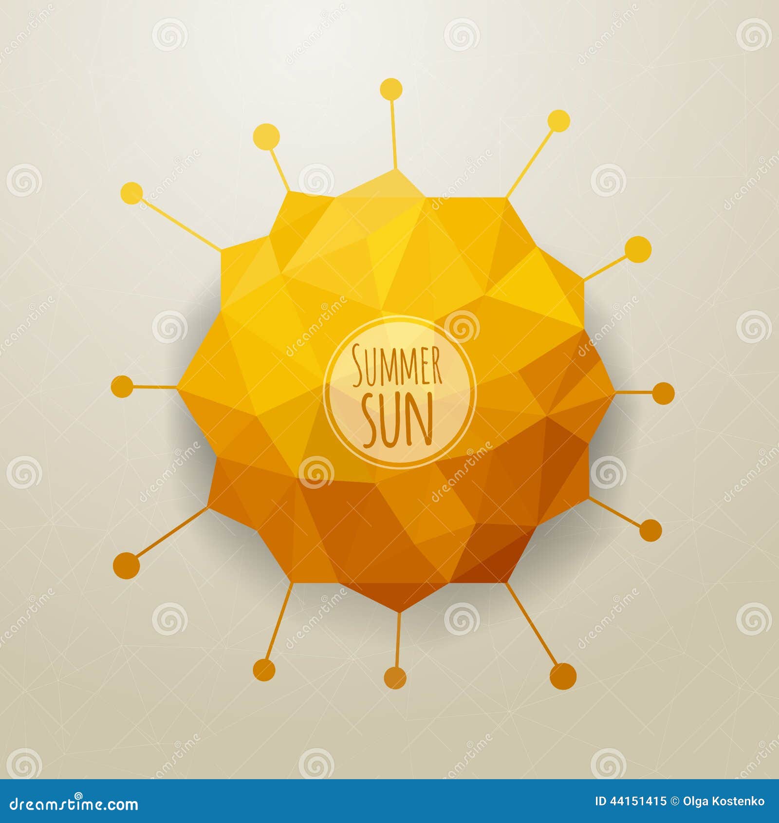 Vector Abstract Triangle Summer Sun Stock Vector - Illustration of blue ...